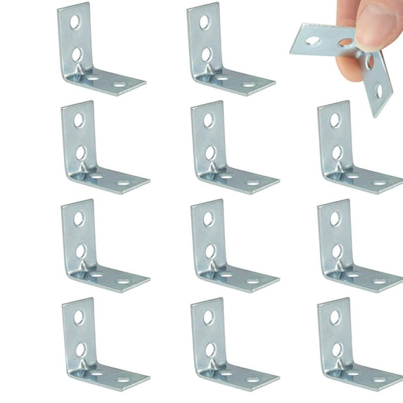 12 Pack Small L Shape Metal Corner Shelf Brackets for Home and Garden ...