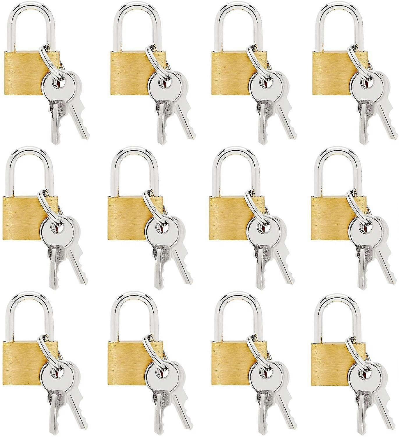 12 Pack Small Locks With Keys, Mini Padlock For Luggage, Jewelry Box ...