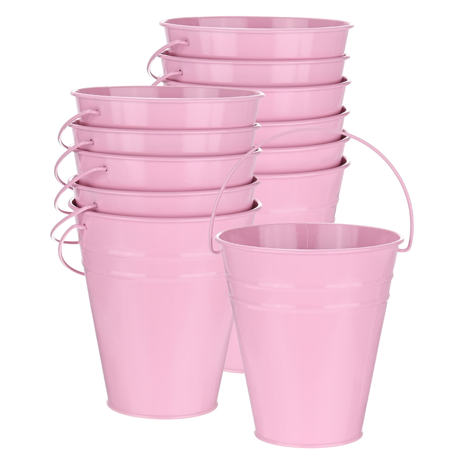 12-Pack Small Metal Bucket with Handle, 12x13cm Galvanized Buckets ...