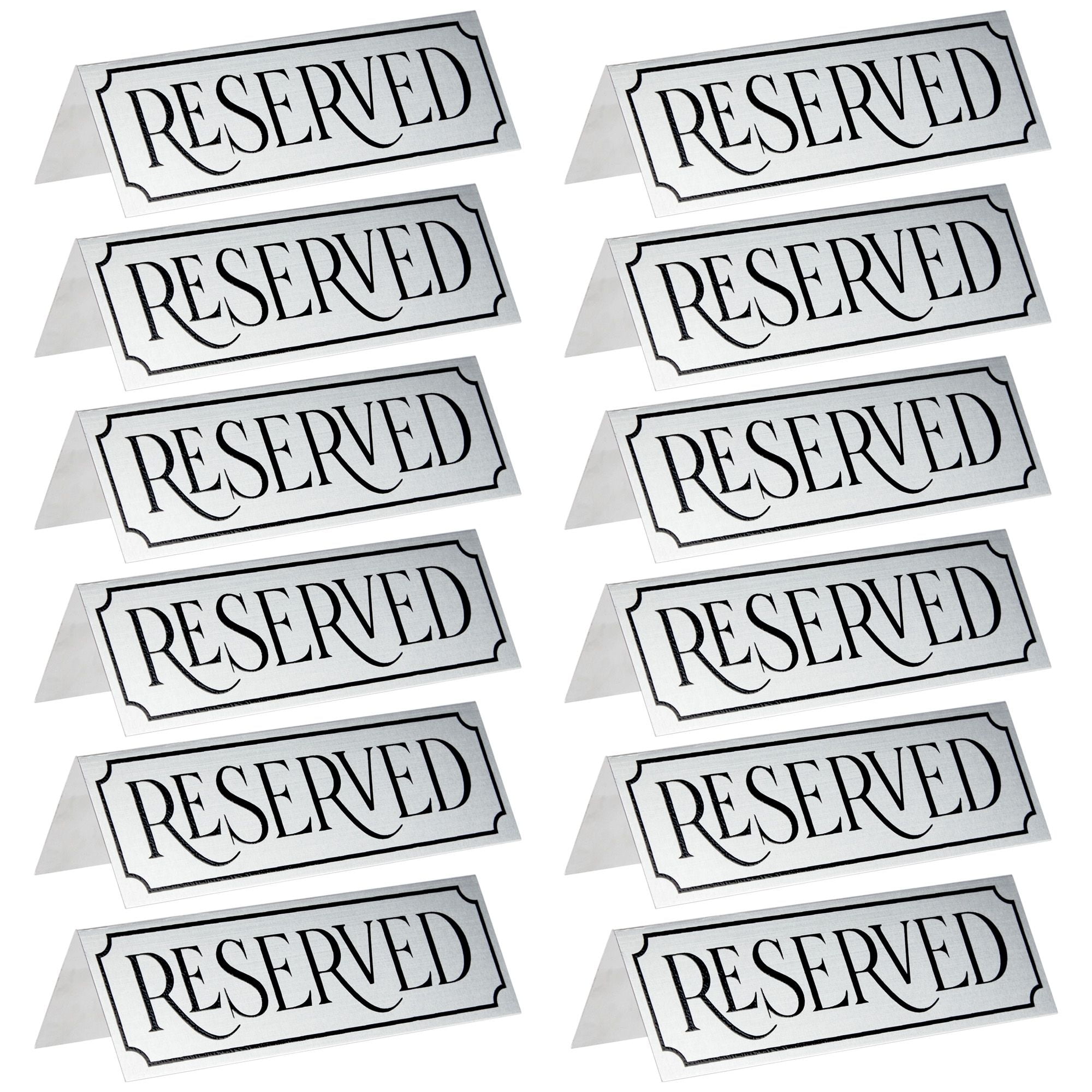 12-Pack Small Metal Reserved Table Signs for Wedding, Restaurant ...