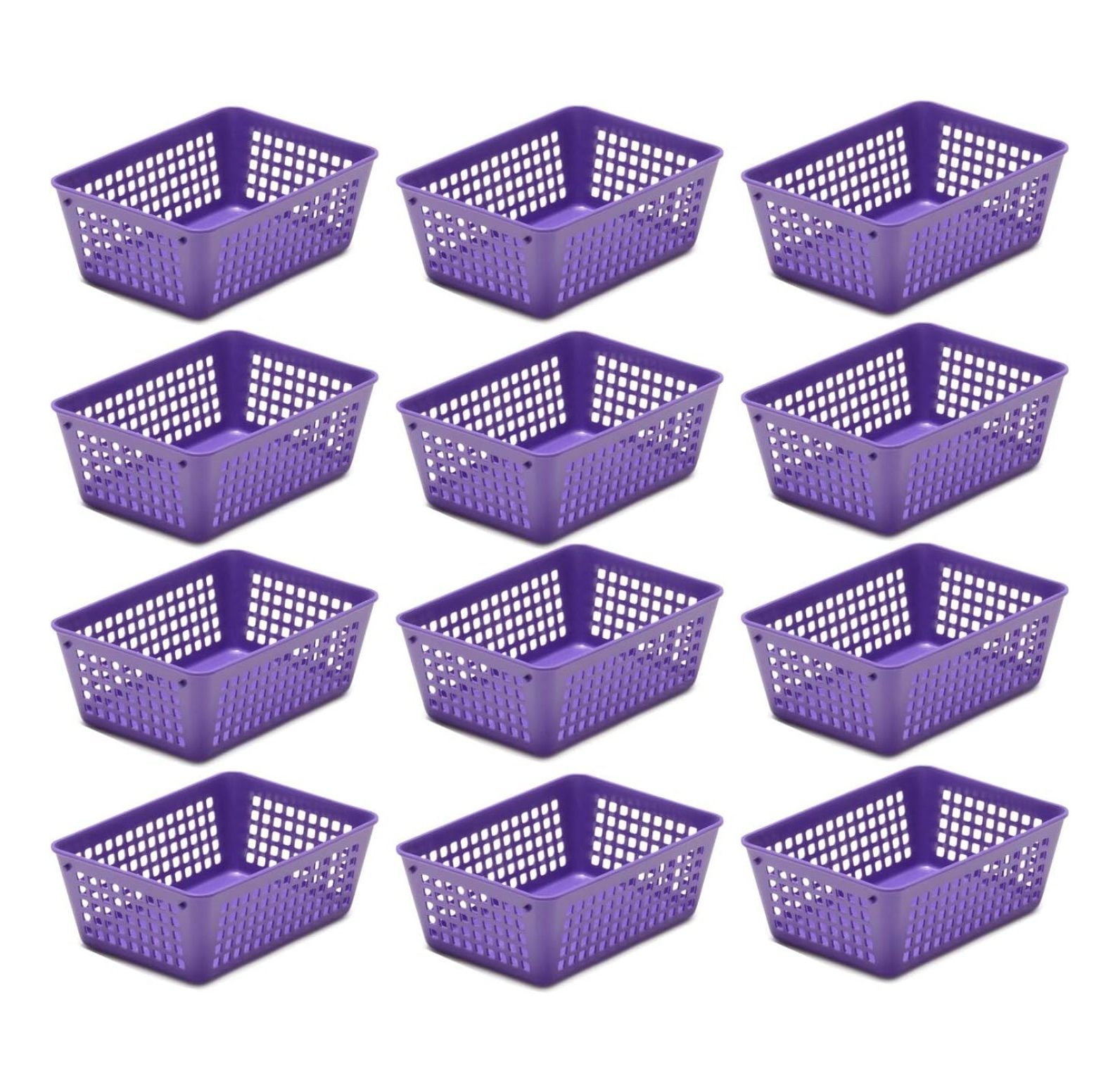 12-Pack Small Plastic Storage Baskets for Home Junk Drawers and Office ...