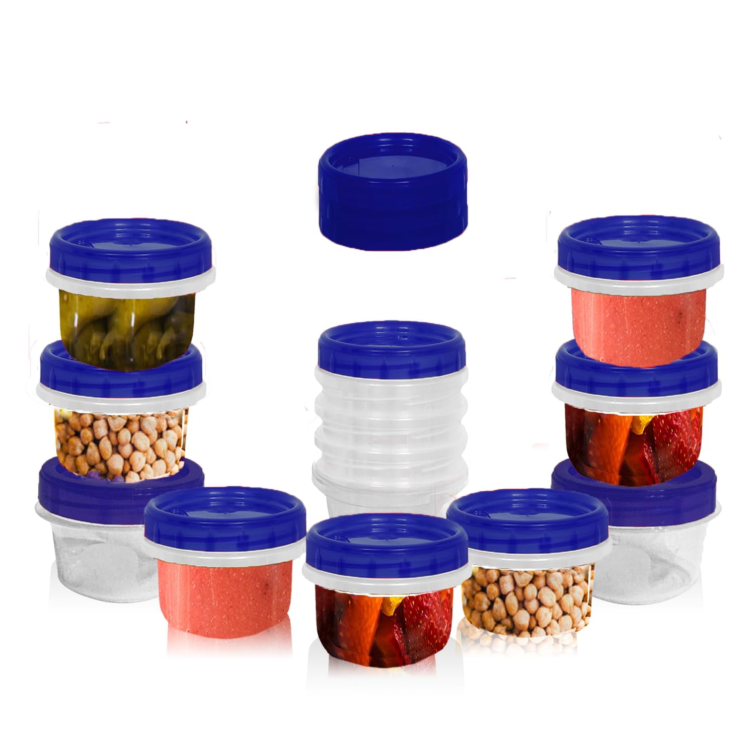 12 Pack Small Twist Top Food Storage Deli Containers Leak-Proof ...