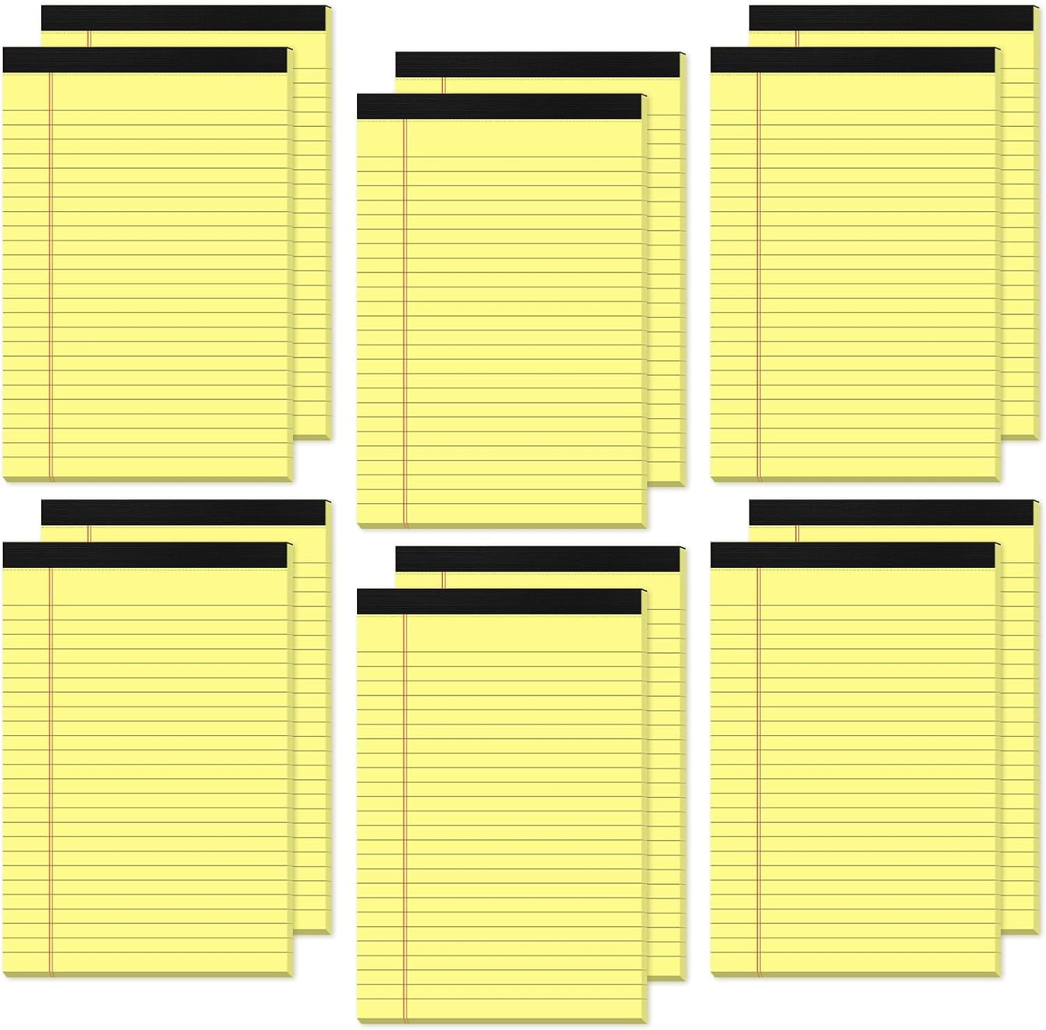 12 Pack Small Yellow Legal Pads 5x8 Note Pads 5x8 College Ruled Yellow ...