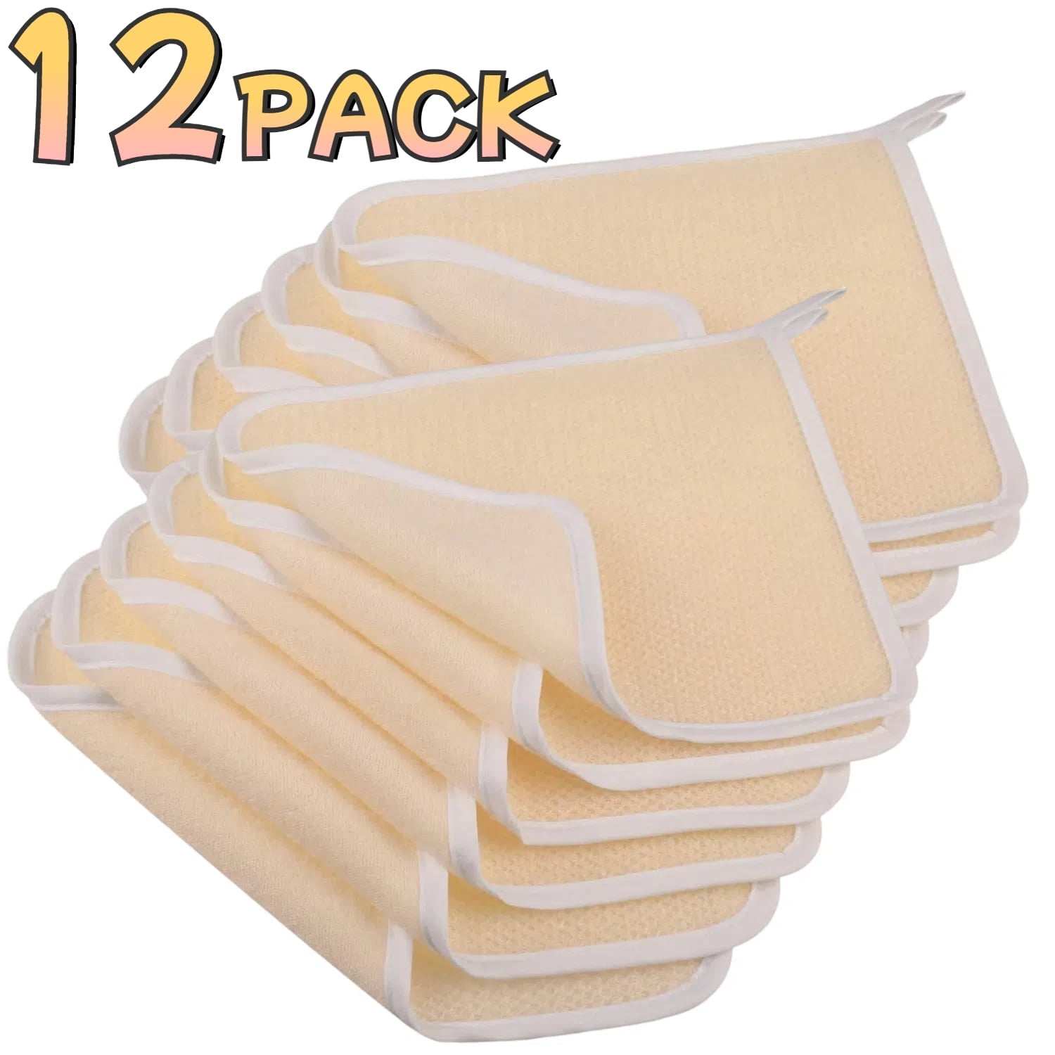12 Pack Soft-Weave Wash Cloths for Face and Body, Exfoliating Washcloth ...