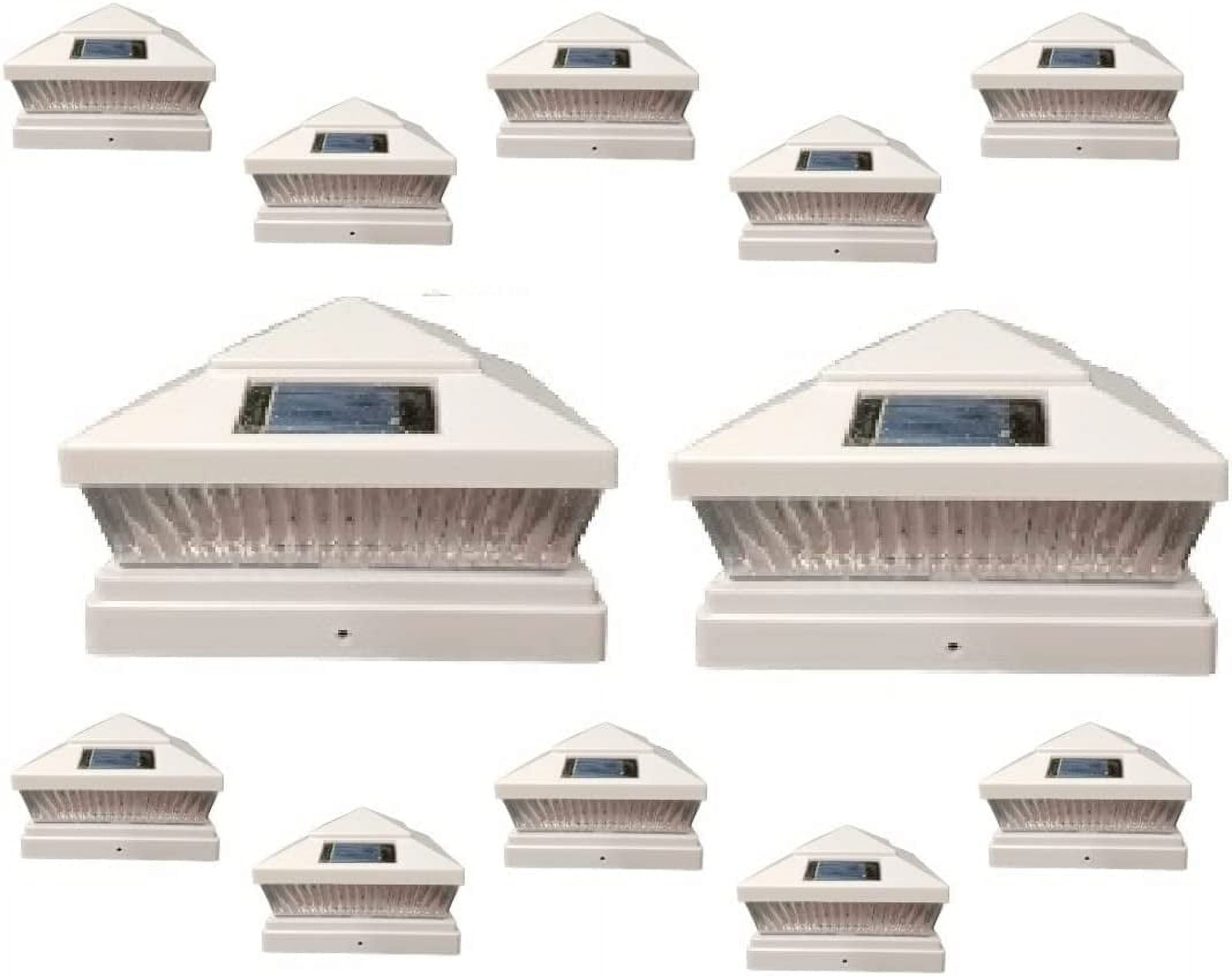 12 Pack Solar 5X5" Fence Post Cap Light with FIVE LED Bulbs WHITE ...