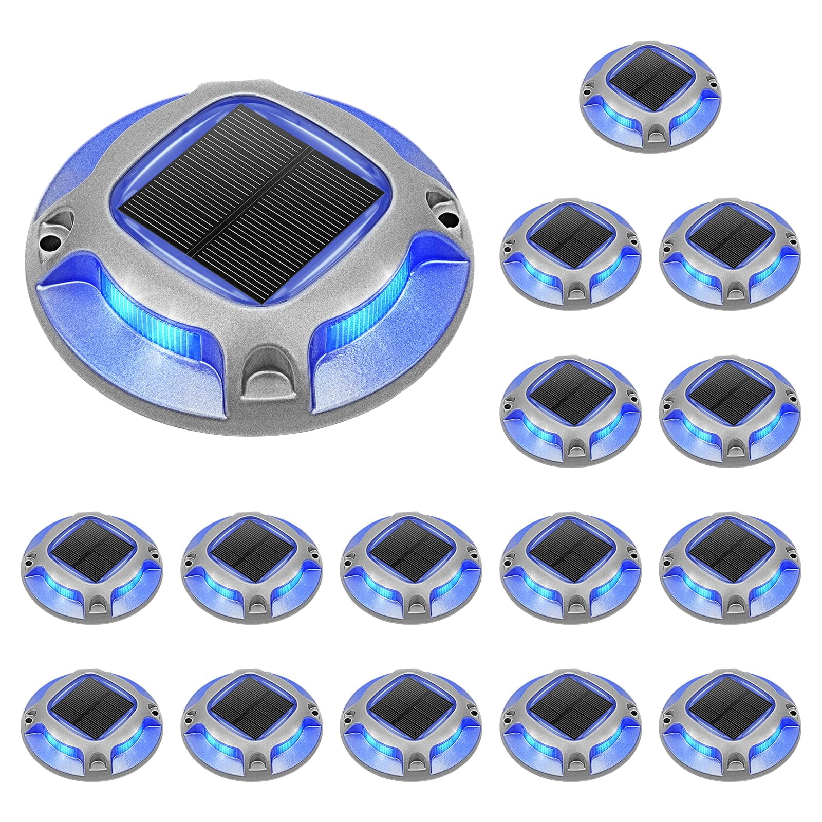 12 Pack Solar Driveway Lights Dock Deck Lights,2 Colors in 1 Led IP67 ...