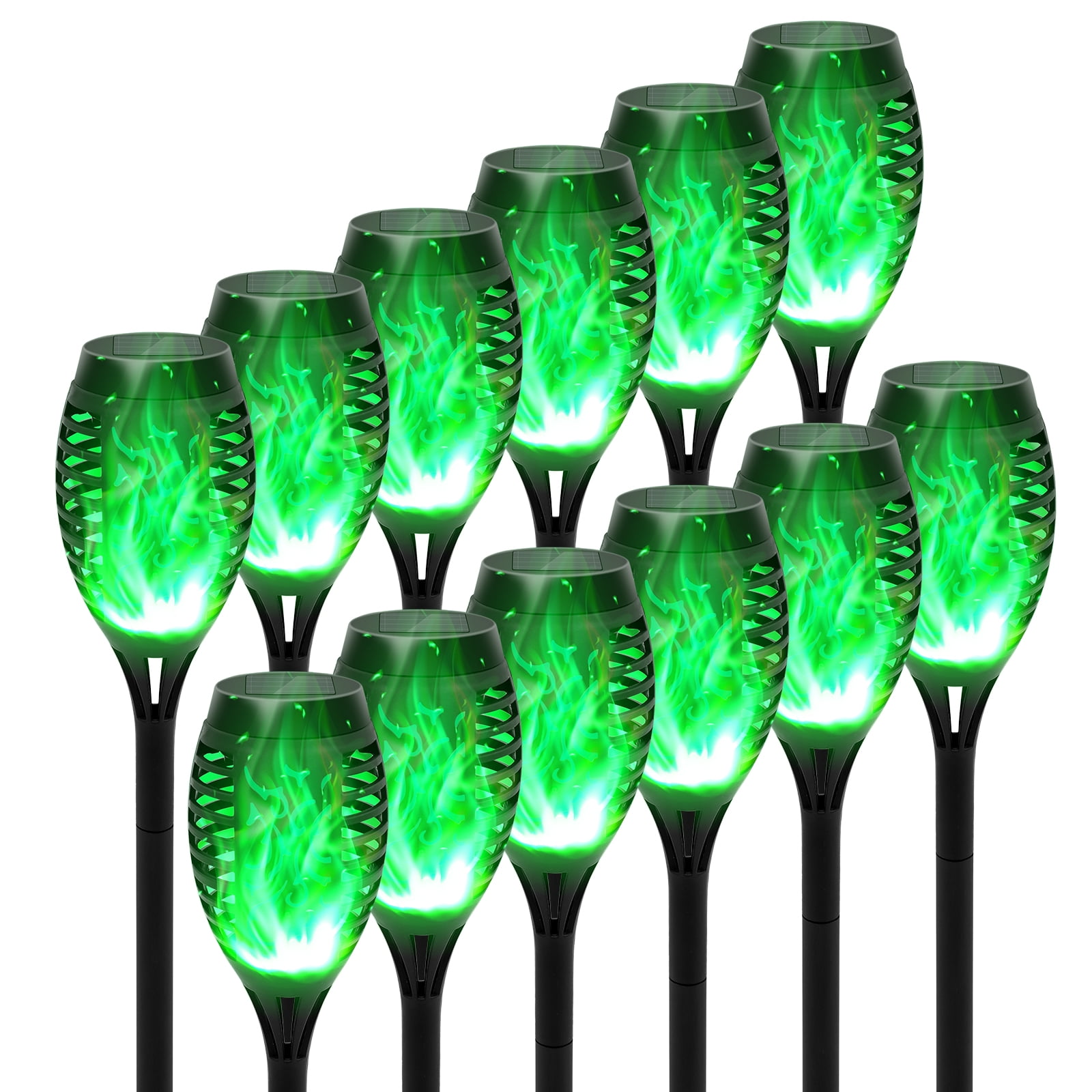 12 Pack Solar Flickering Flame Torch, Solar Garden Lights, Solar ...