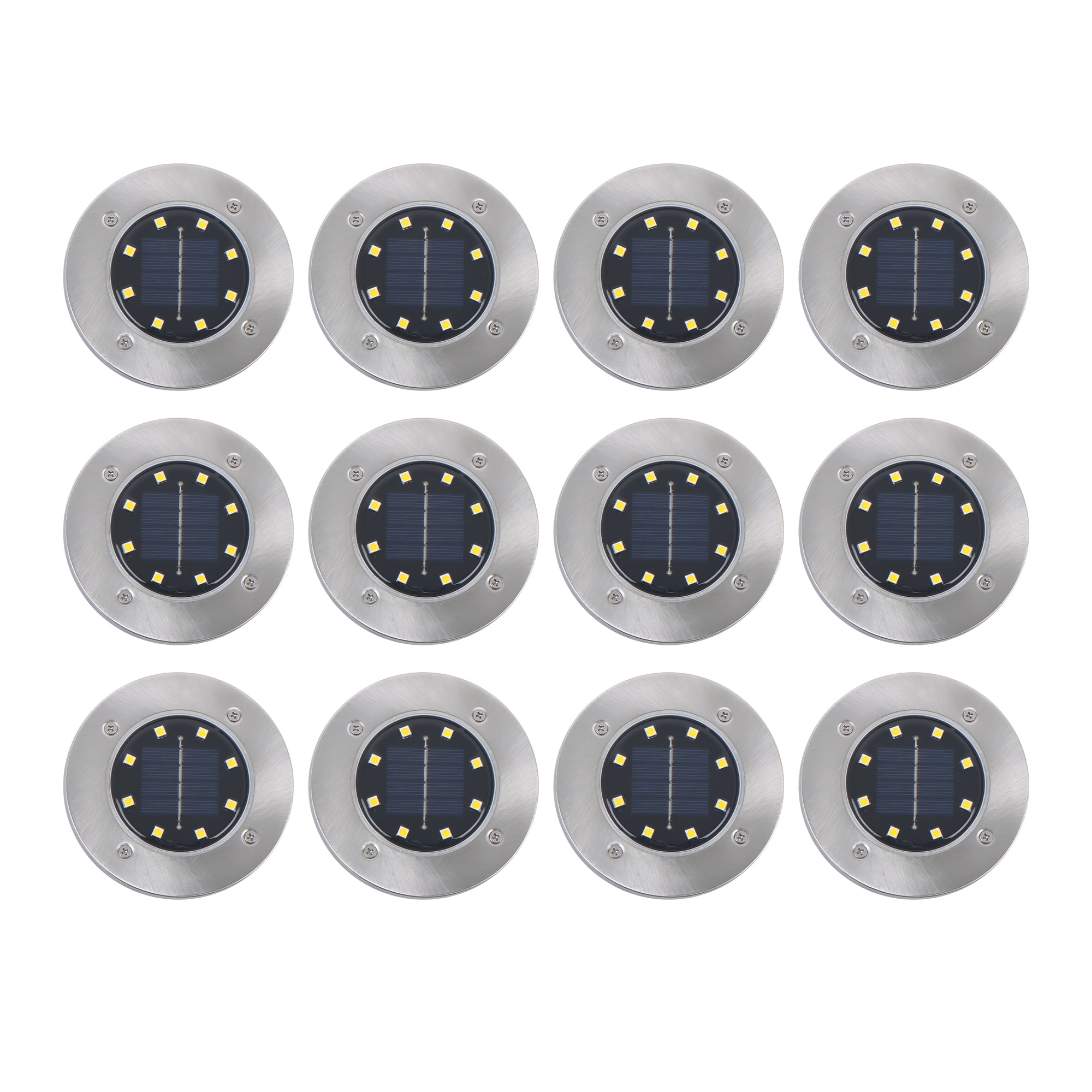 12 Pack Solar Ground Lights 8 LED Garden Lights Solar Powered For Patio ...