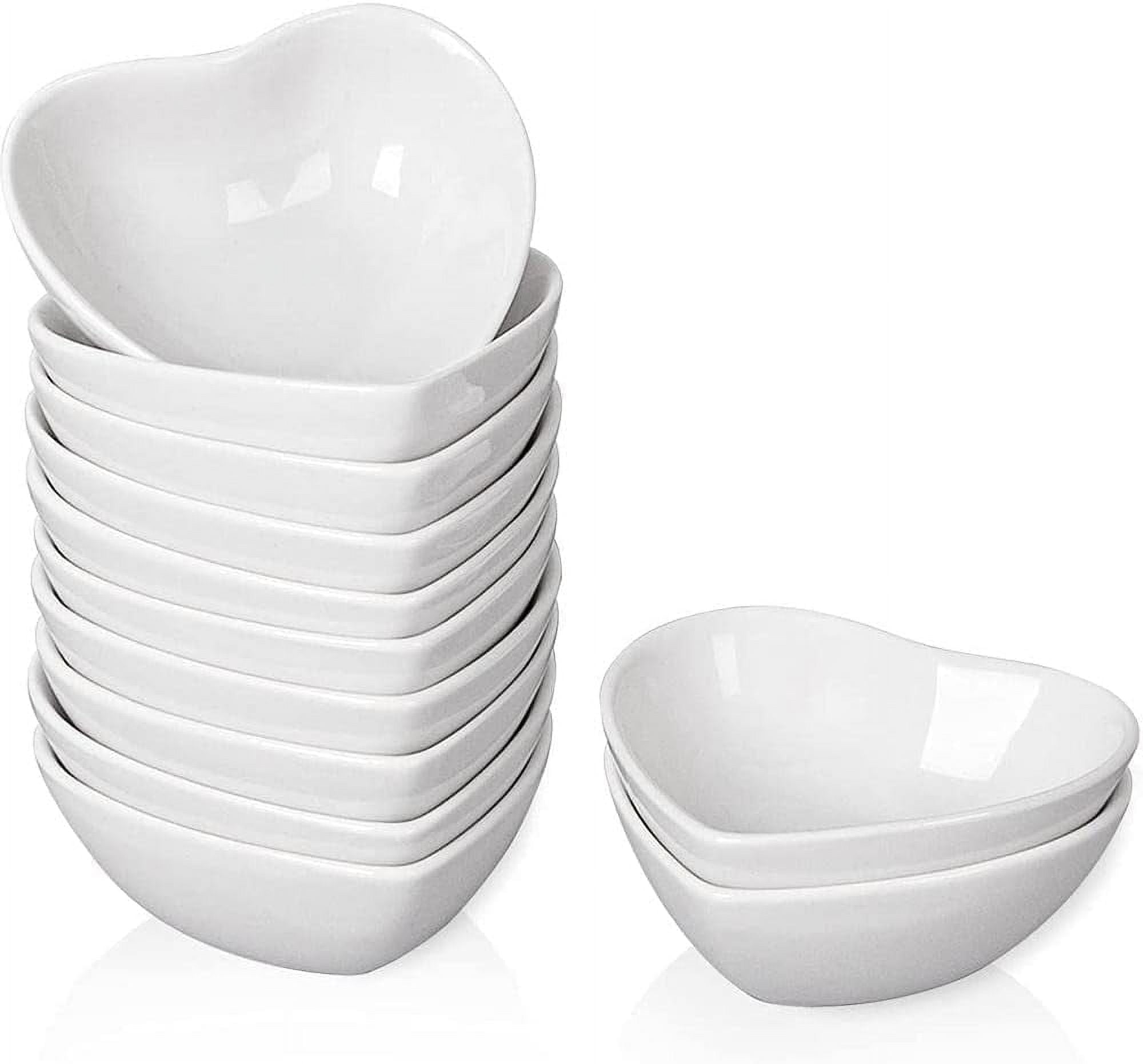 XINLTC 12 Pack Heart Shaped Ceramic Soy Sauce Dishes, 1oz Small Dip ...