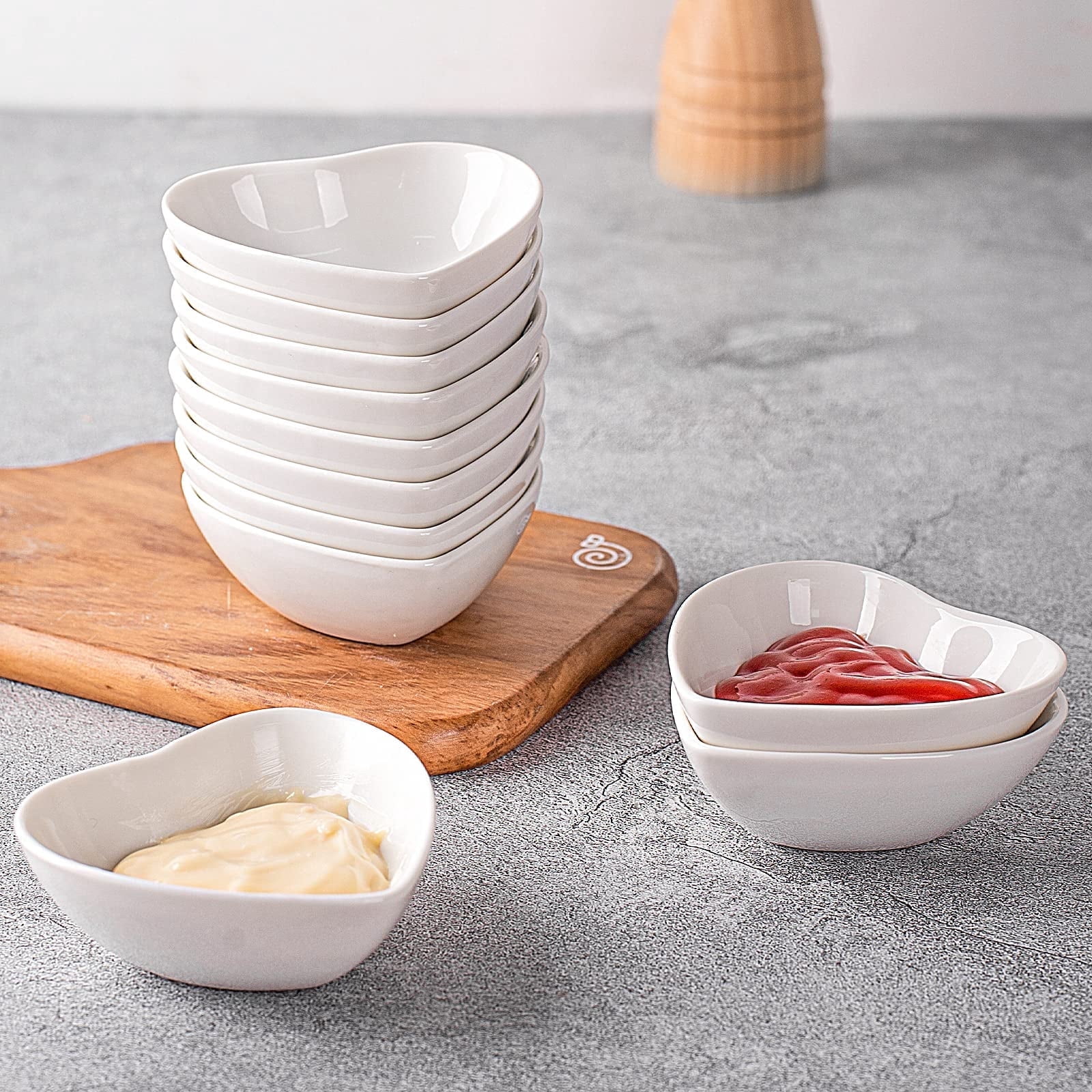 Delling, Heart Shaped Ceramic Dipping Bowls, 12 pack, 1 oz - Walmart.com