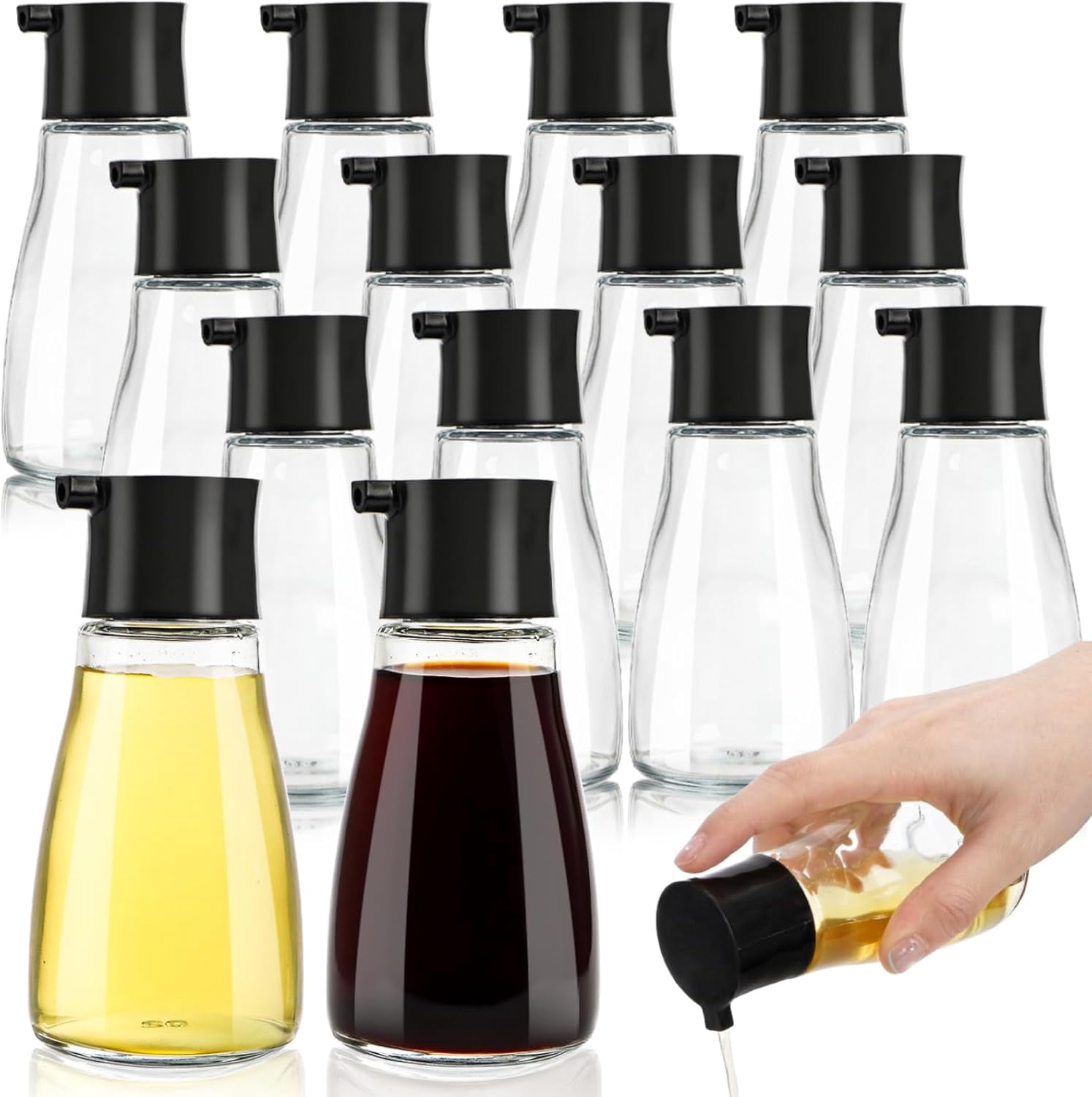 12 Pack Soy Sauce Dispenser Bottle, 6 OZ Glass Leakproof Olive Oil ...