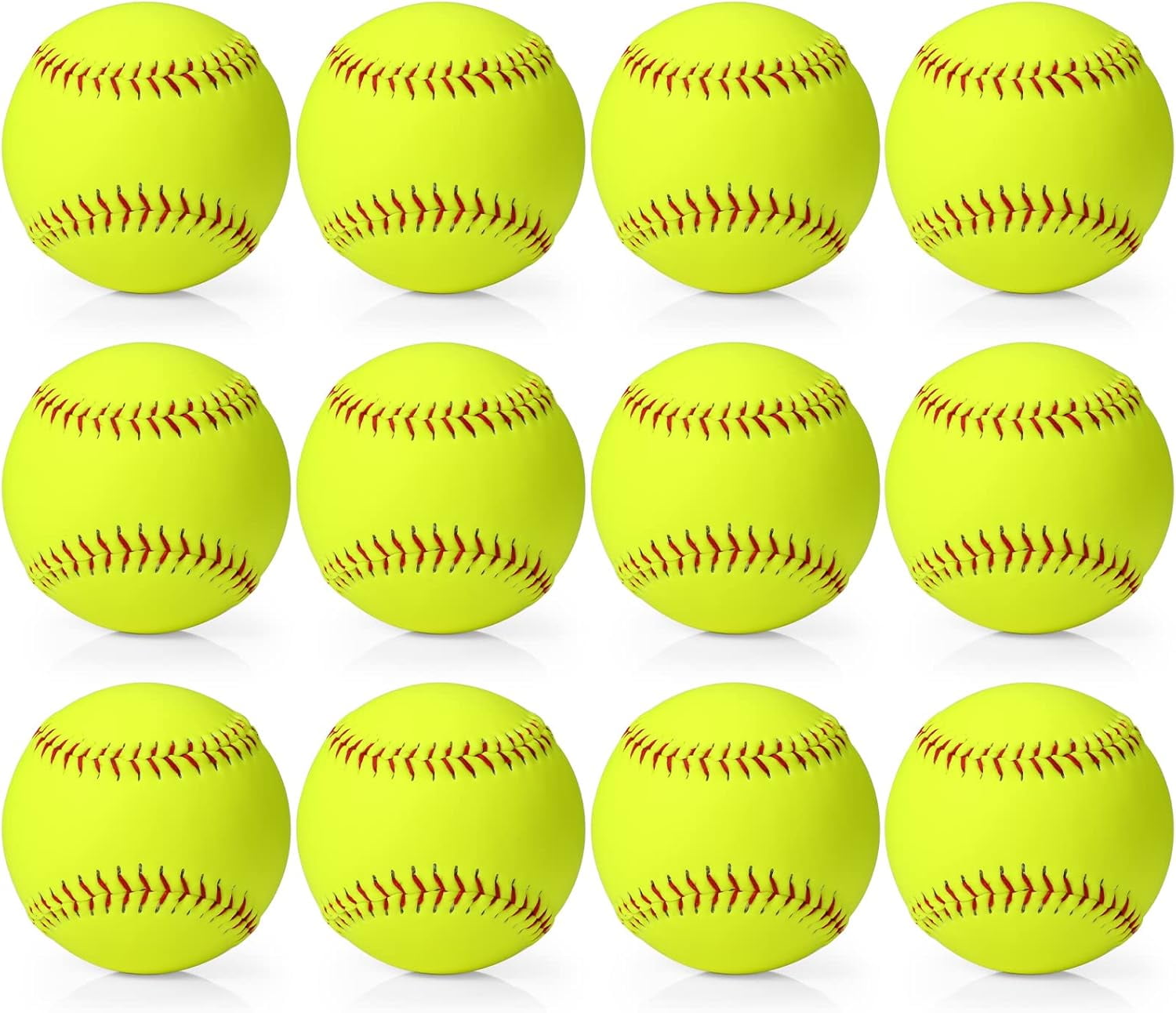12 Pack Sports Practice Softballs, Official Size and Weight Slowpitch ...