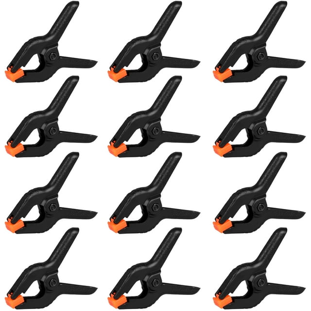 12 Pack Adjustable Spring Clamps, 3.5inch Heavy Duty Plastic Clips for ...