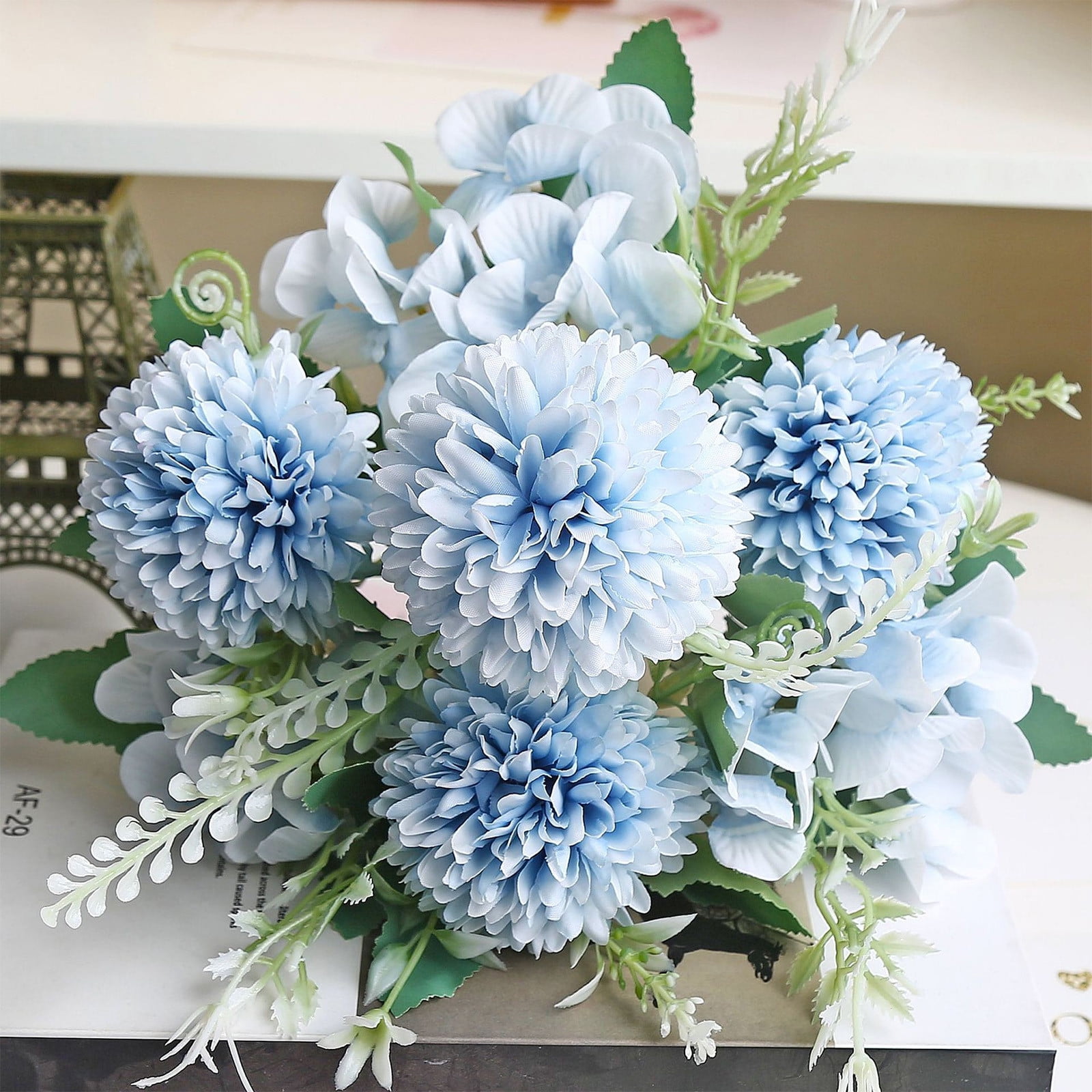 12 Pack Spring Decorations for Home 4 Colors Artificial Spring Flowers ...