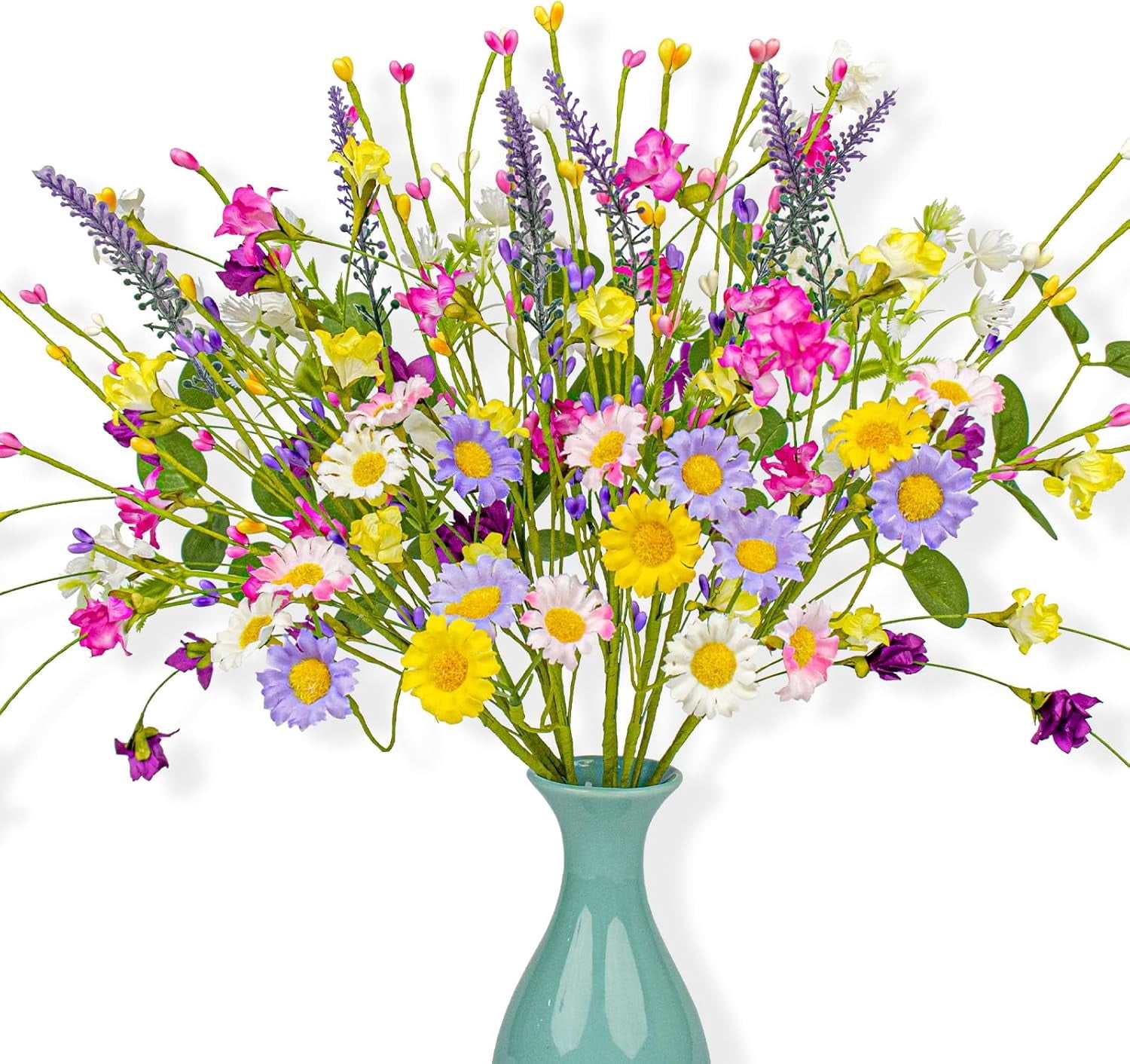 SHBOTO Multicolor Spring Floral Pip Berries 17 Inch Artificial Flowers ...