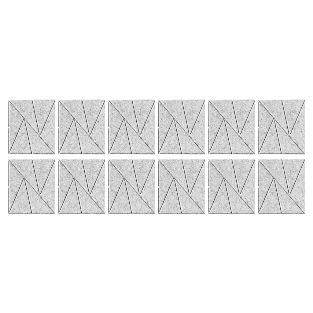12 Pack Square Foam Panels Polyester Polyester Soundproof Wall Panels ...