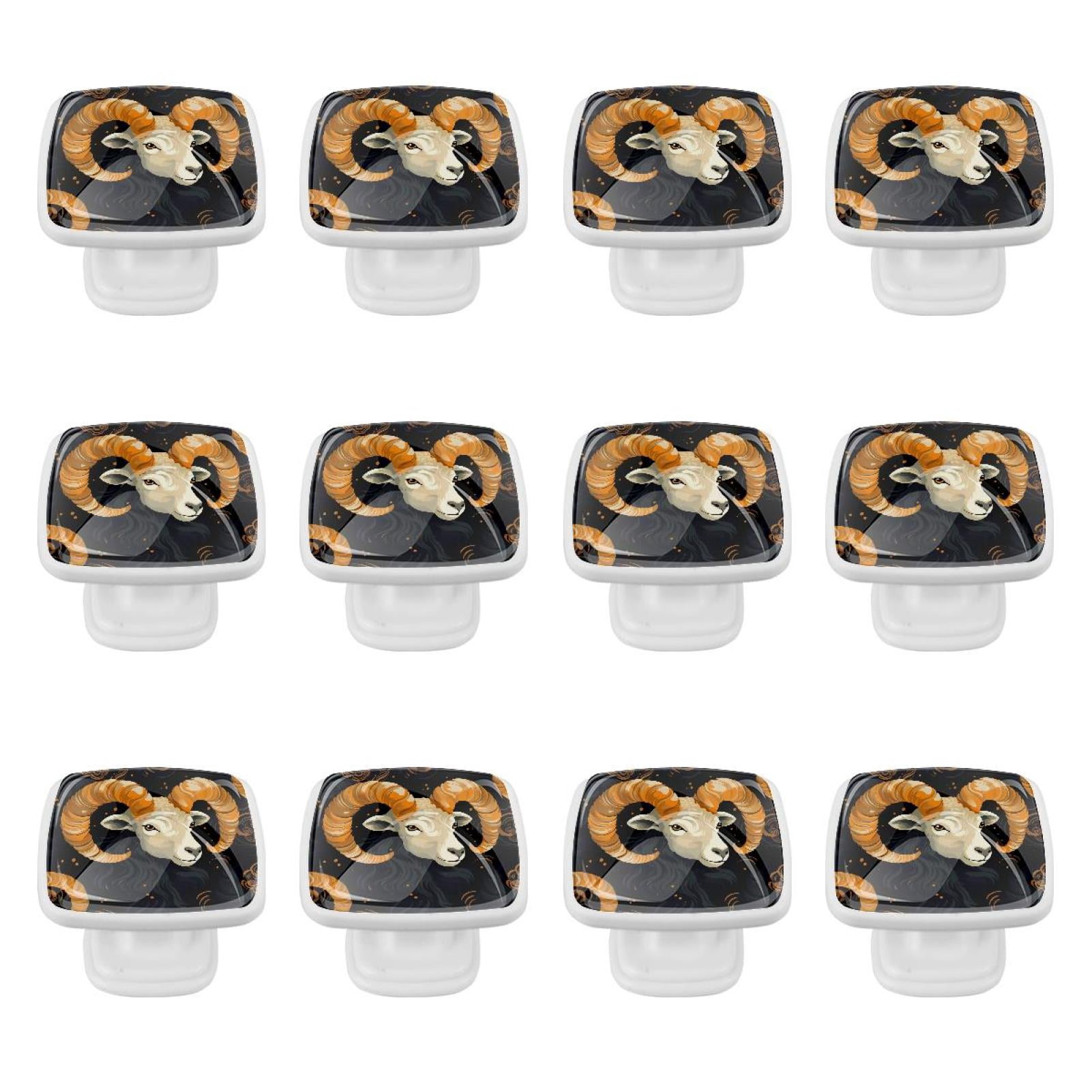 12 Pack Square Kitchen Cabinet Knobs, Aries Drawer Pulls, Cabinet ...