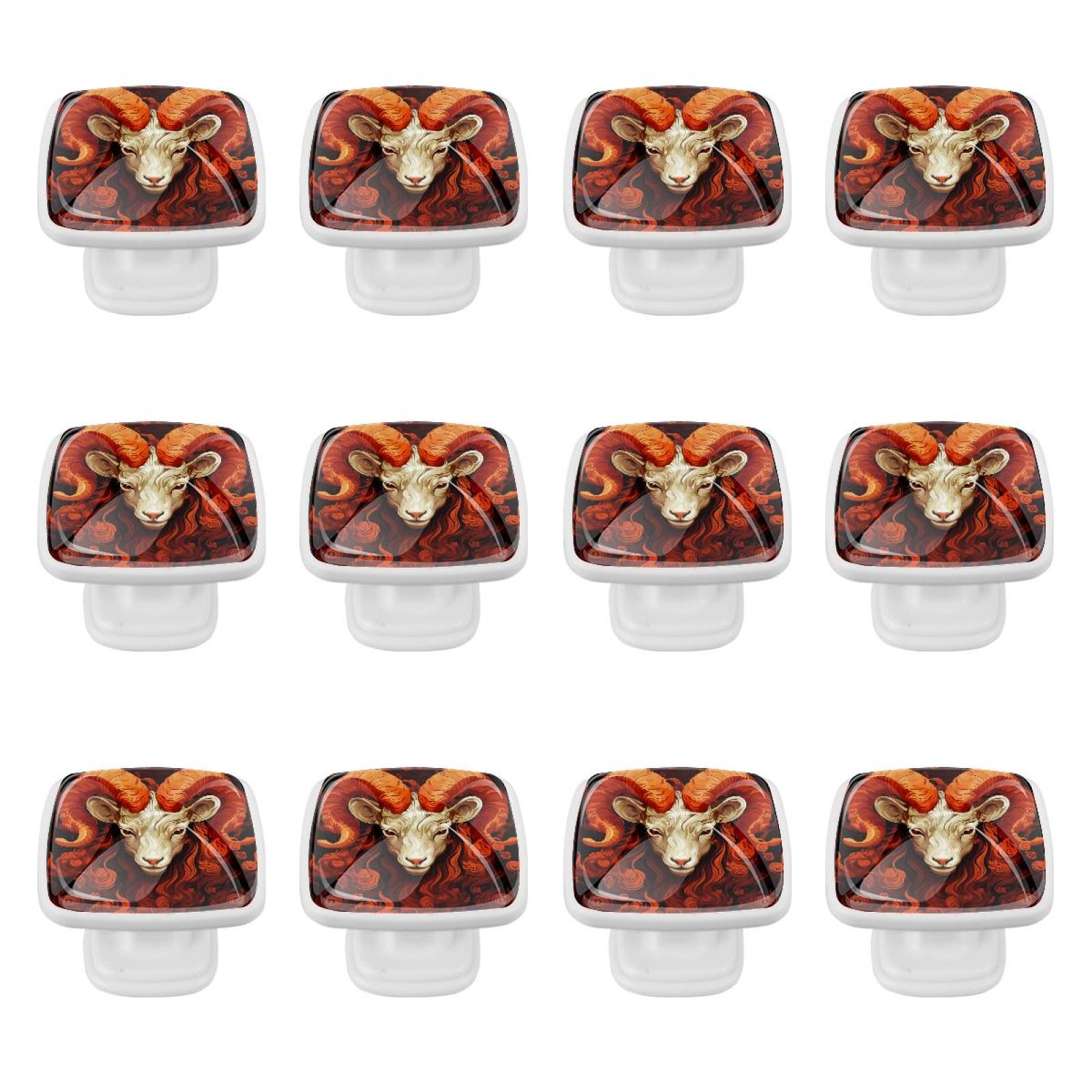 12 Pack Square Kitchen Cabinet Knobs, Aries Drawer Pulls, Cabinet ...