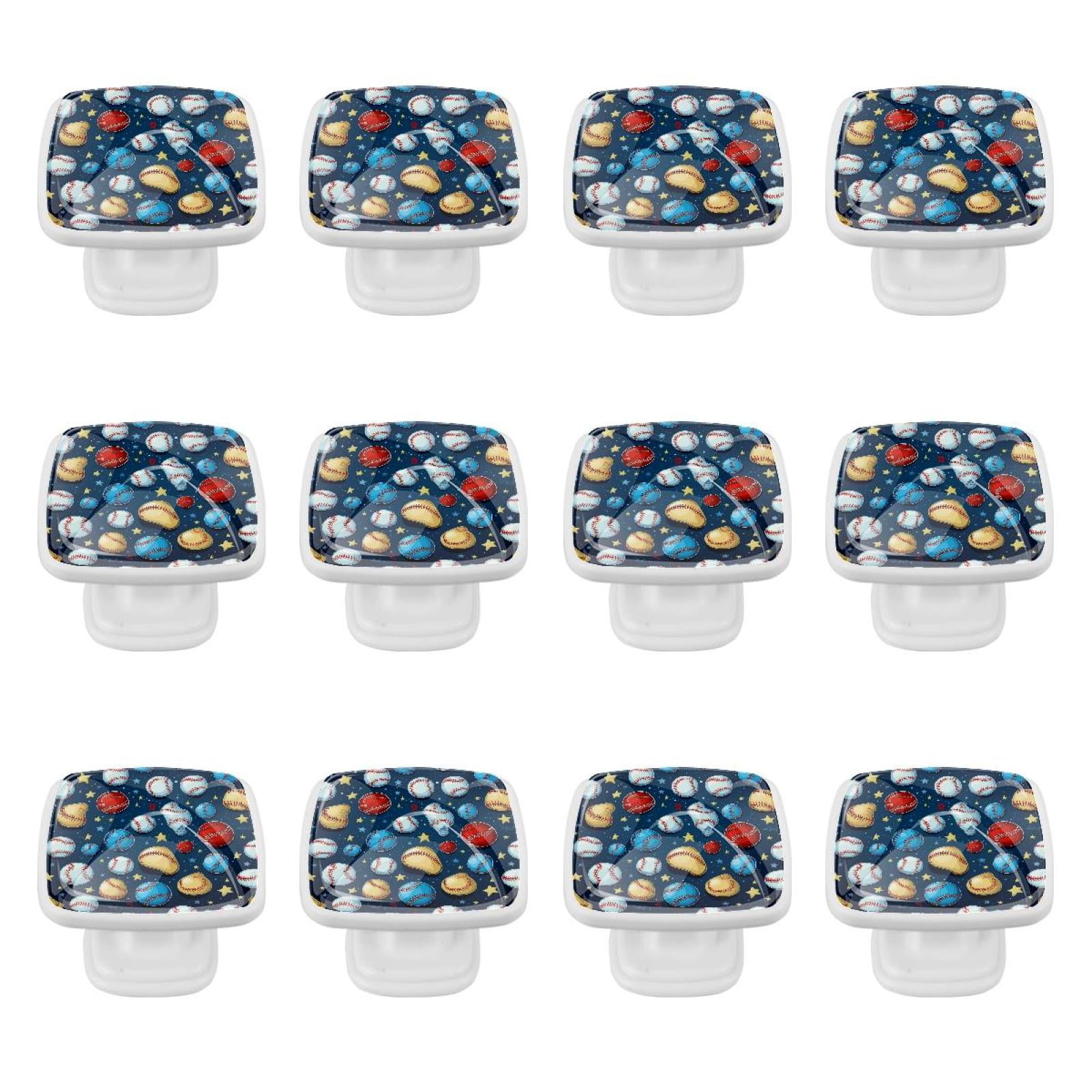 12 Pack Square Kitchen Cabinet Knobs, Baseball Drawer Pulls, Cabinet ...
