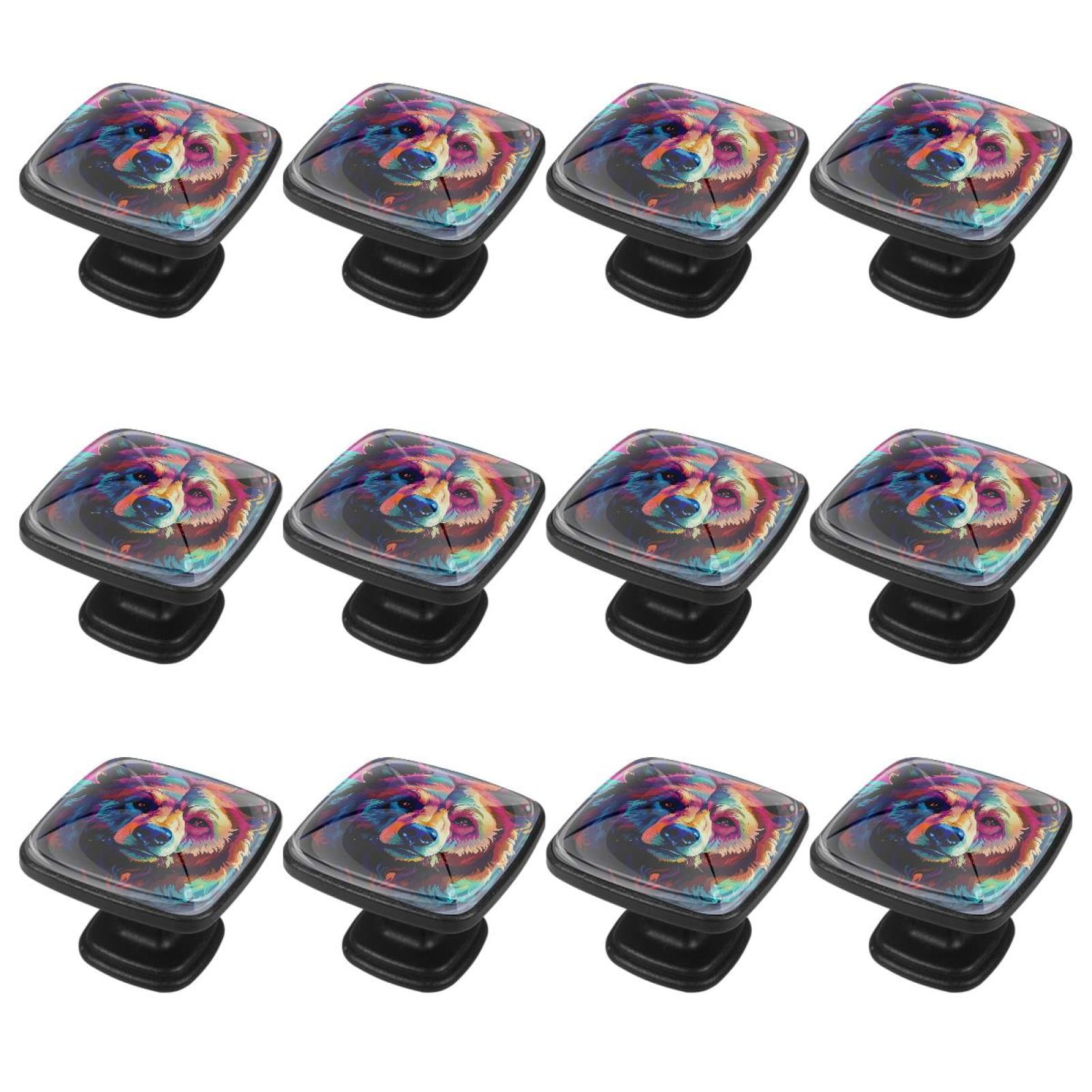 12 Pack Square Kitchen Cabinet Knobs, Bear Drawer Pulls, Cabinet Handles for Cupboard, Dresser ...