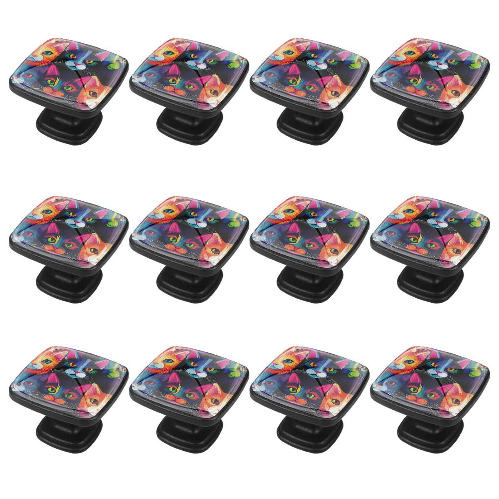 12 Pack Square Kitchen Cabinet Knobs, Cat Drawer Pulls, Cabinet Handles ...