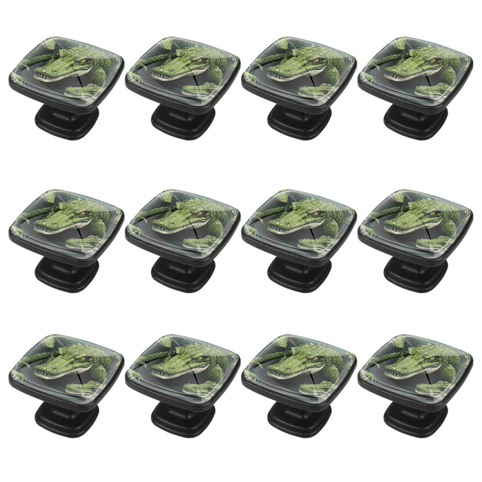 12 Pack Square Kitchen Cabinet Knobs, Crocodile Drawer Pulls, Cabinet ...