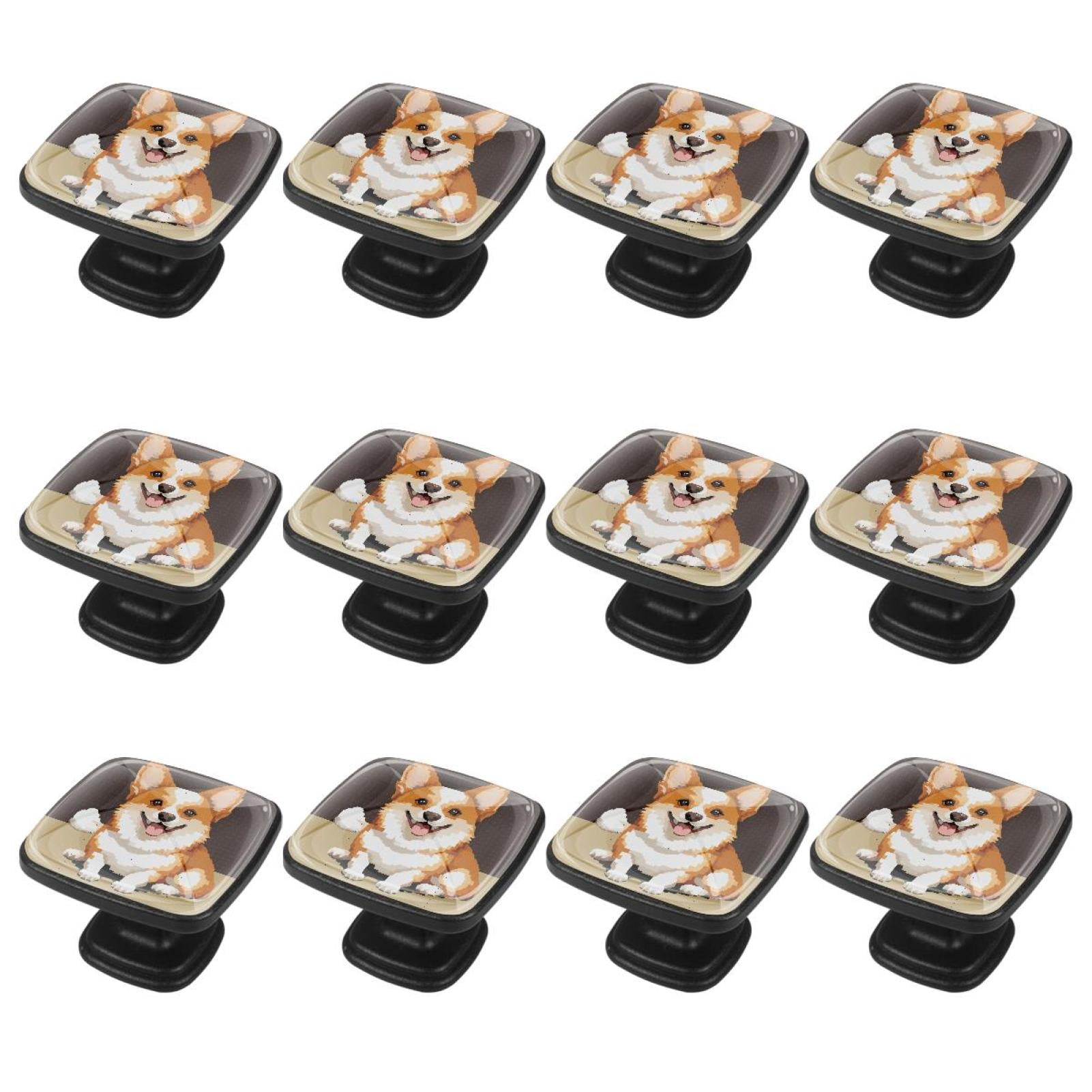12 Pack Square Kitchen Cabinet Knobs, Cute Dog Drawer Pulls, Cabinet ...