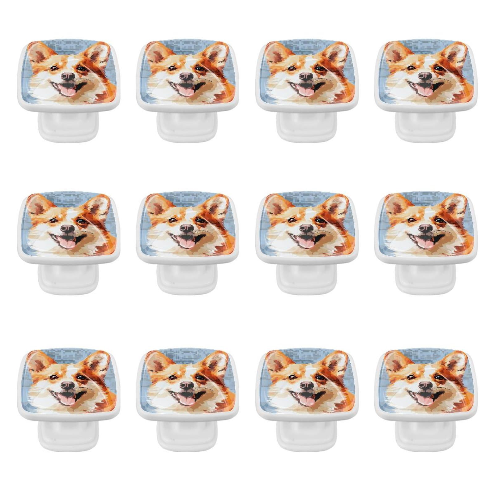 12 Pack Square Kitchen Cabinet Knobs, Cute Dog Drawer Pulls, Cabinet ...