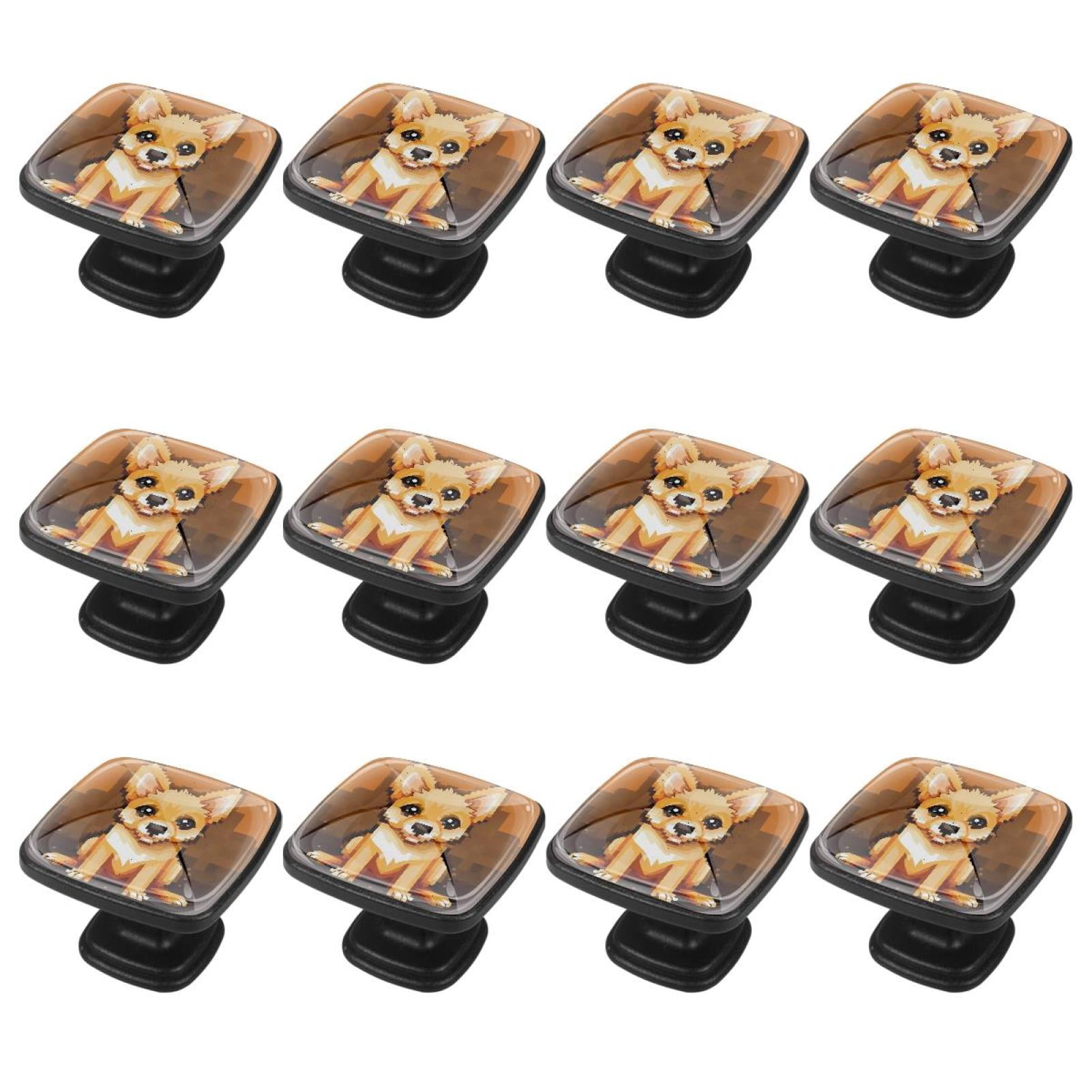 12 Pack Square Kitchen Cabinet Knobs, Cute Dog Drawer Pulls, Cabinet ...