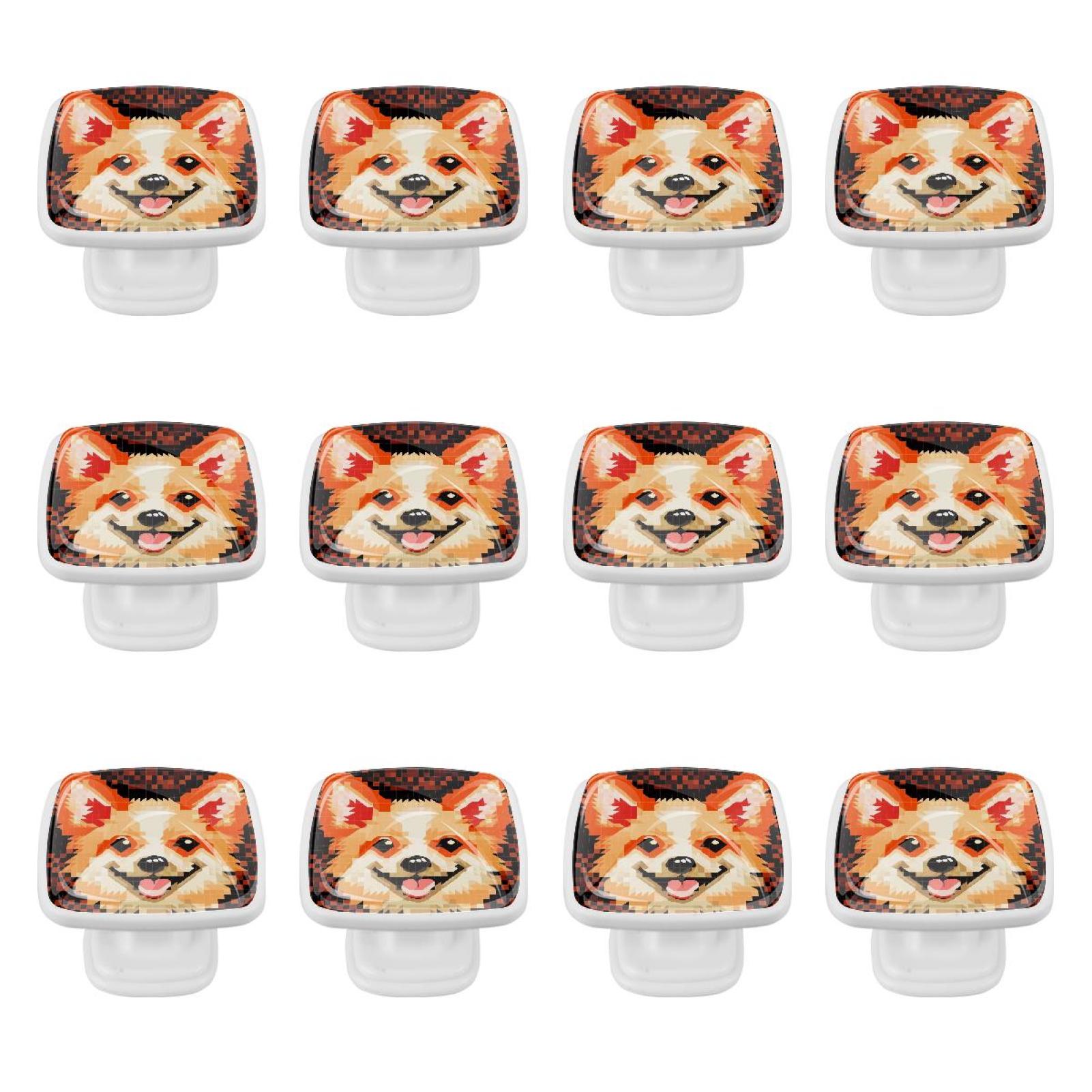 12 Pack Square Kitchen Cabinet Knobs, Cute Dog Drawer Pulls, Cabinet ...