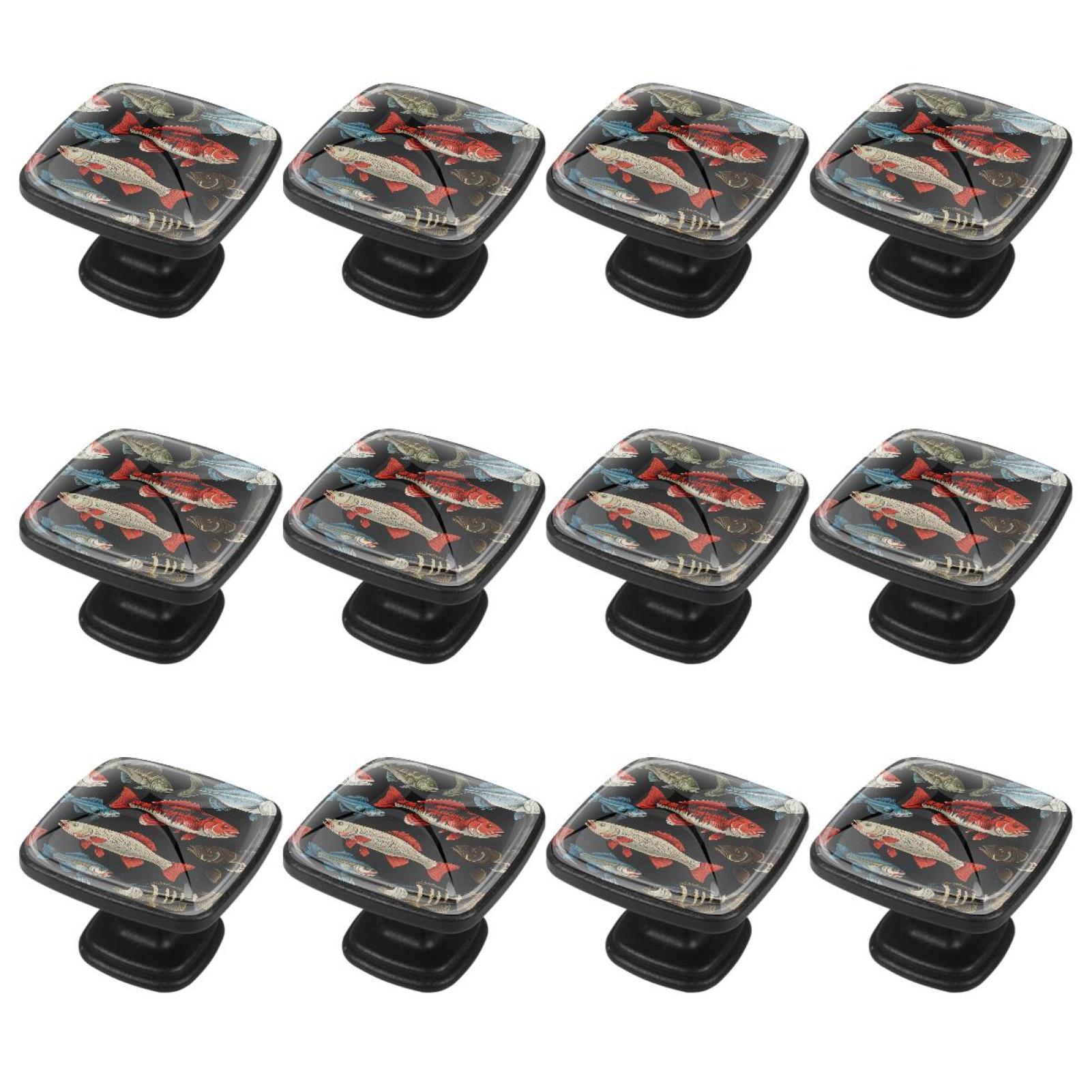 12 Pack Square Kitchen Cabinet Knobs, Fish Drawer Pulls, Cabinet ...