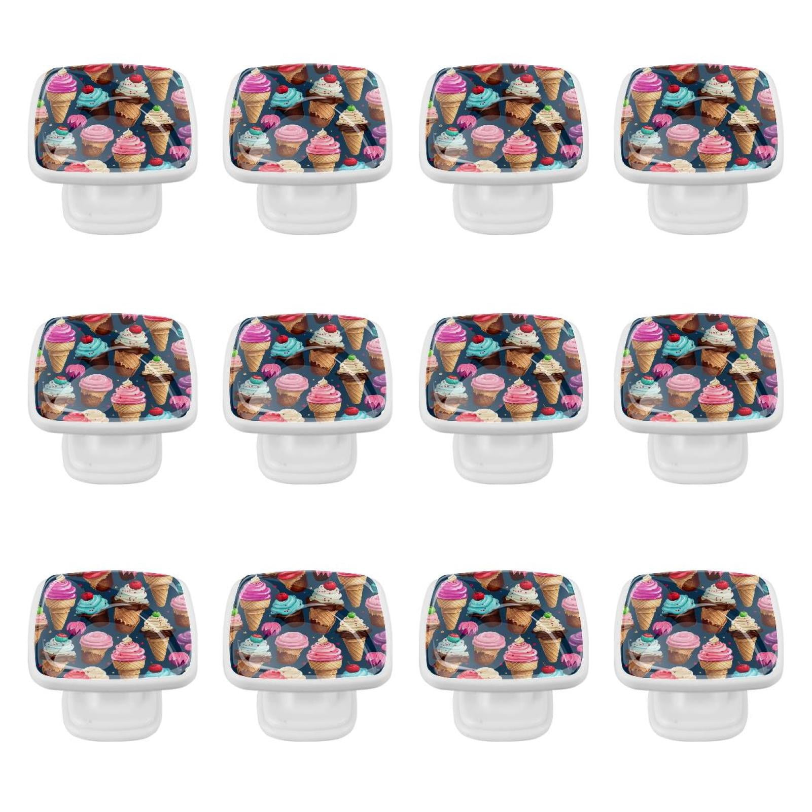 12 Pack Square Kitchen Cabinet Knobs, Ice Cream Drawer Pulls, Cabinet ...