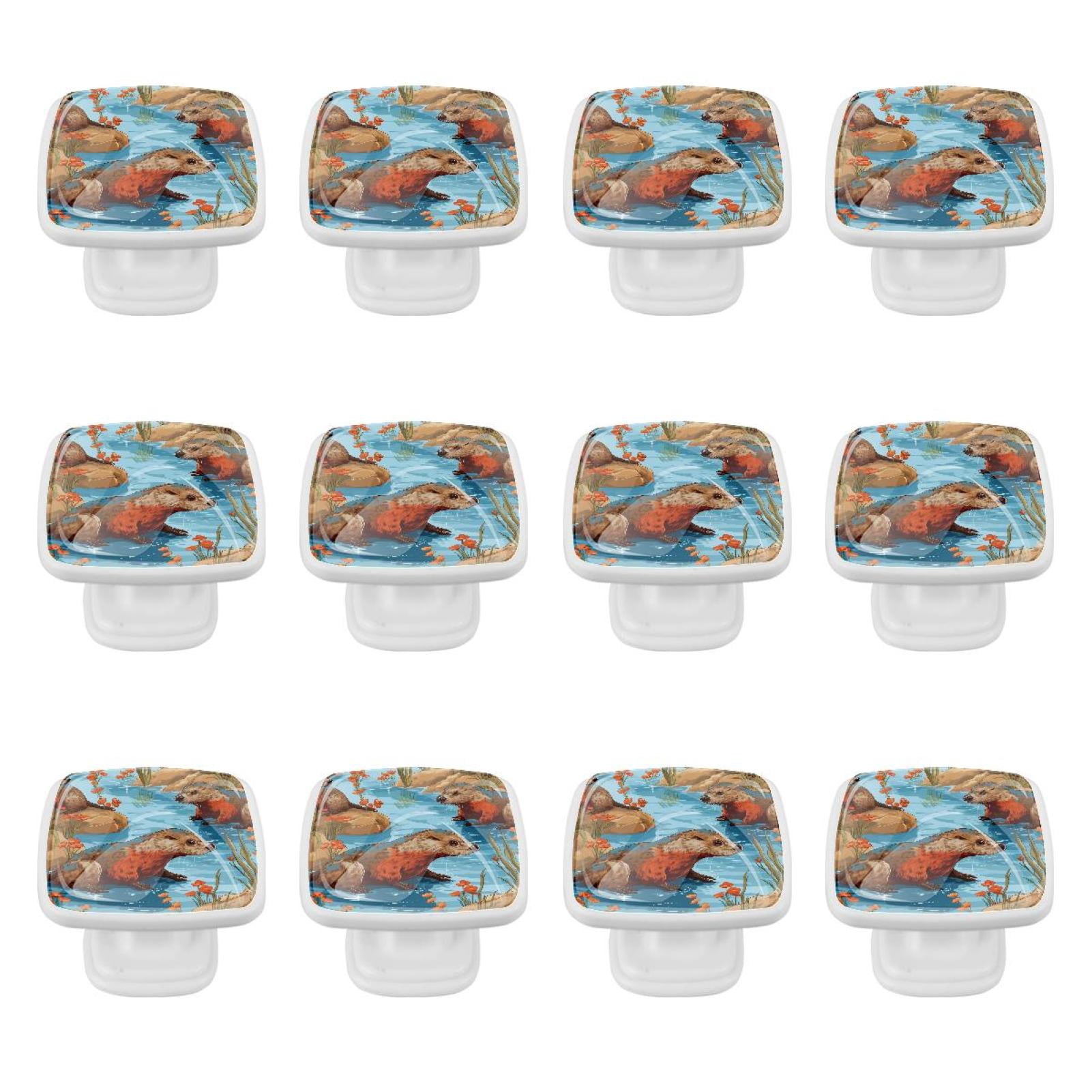 12 Pack Square Kitchen Cabinet Knobs, Platypus Duckbill Drawer Pulls ...