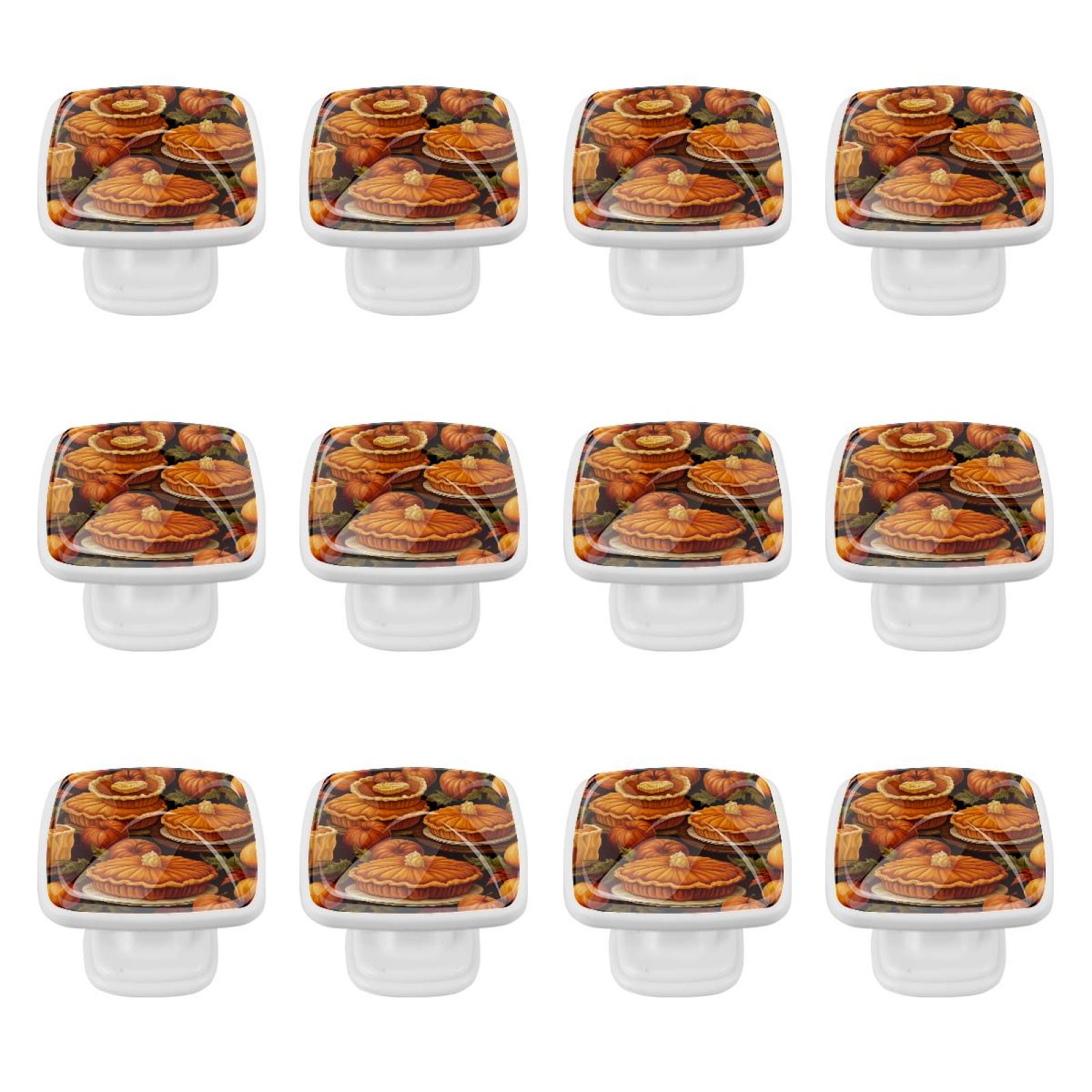 12 Pack Square Kitchen Cabinet Knobs, Thanksgiving Pumpkin Drawer Pulls ...