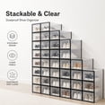 12-Pack Stackable Clear Shoe Storage Boxes with Front Doors, Dustproof ...