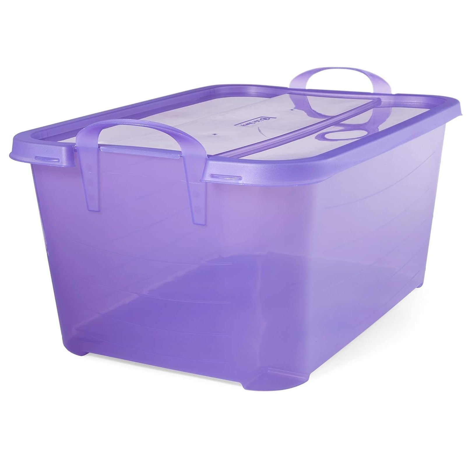 12-Pack Stackable Plastic Storage Bins w/Handles & Snapping Lids, 55 Qt., Purple - Walmart.com