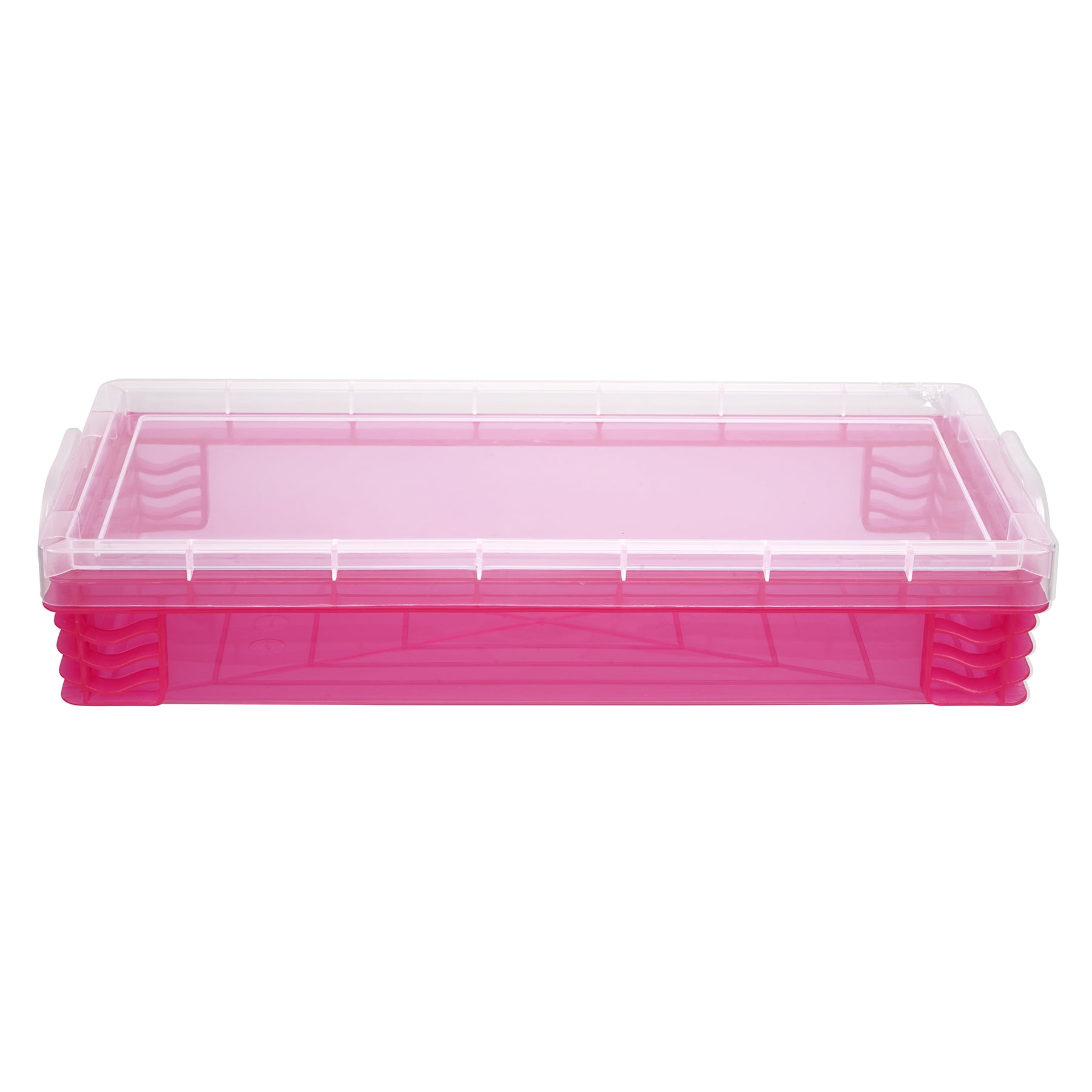 Simply Tidy 12 Pack: Hard Plastic Snap Lid Stacking Pencil Box, School ...