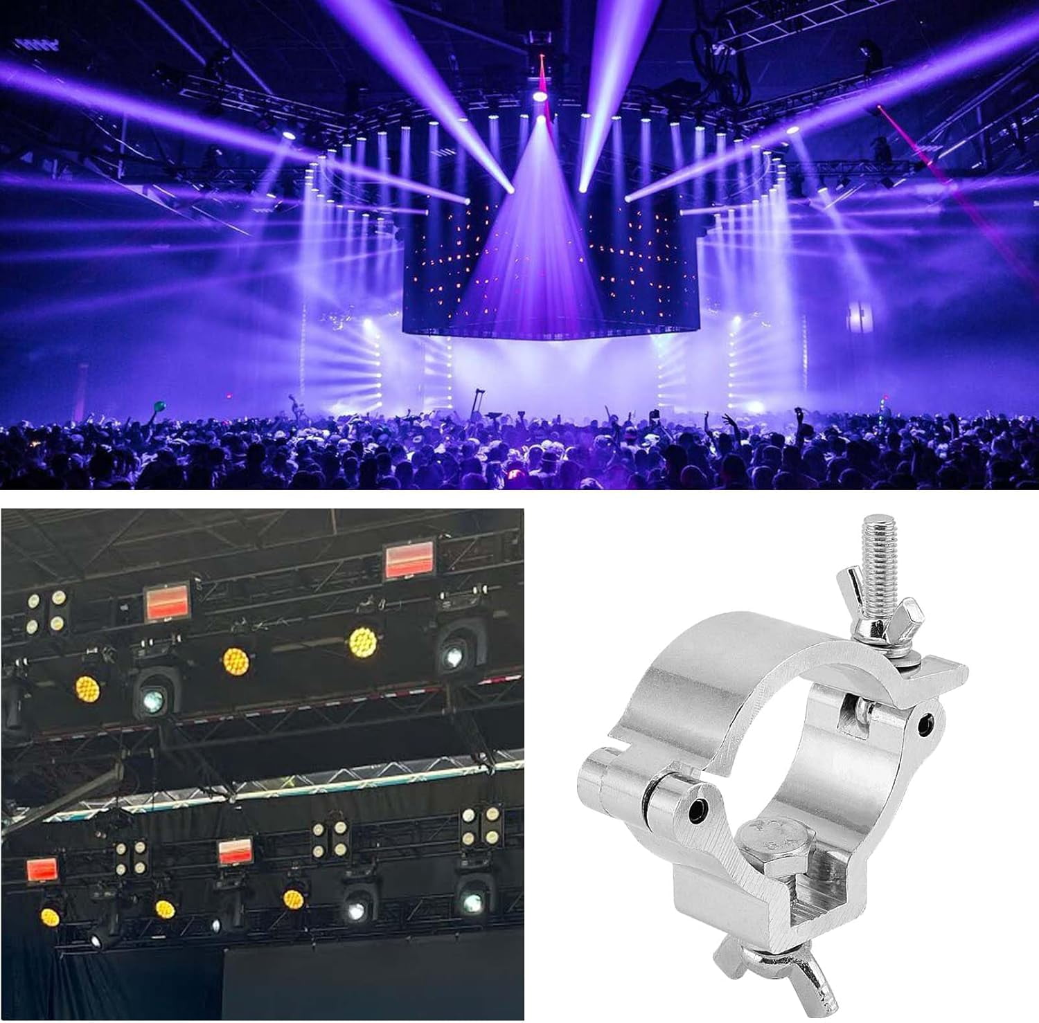 12 Pack Stage Light O Clamp, 6061 Aluminum Stage Truss Clamps Truss ...