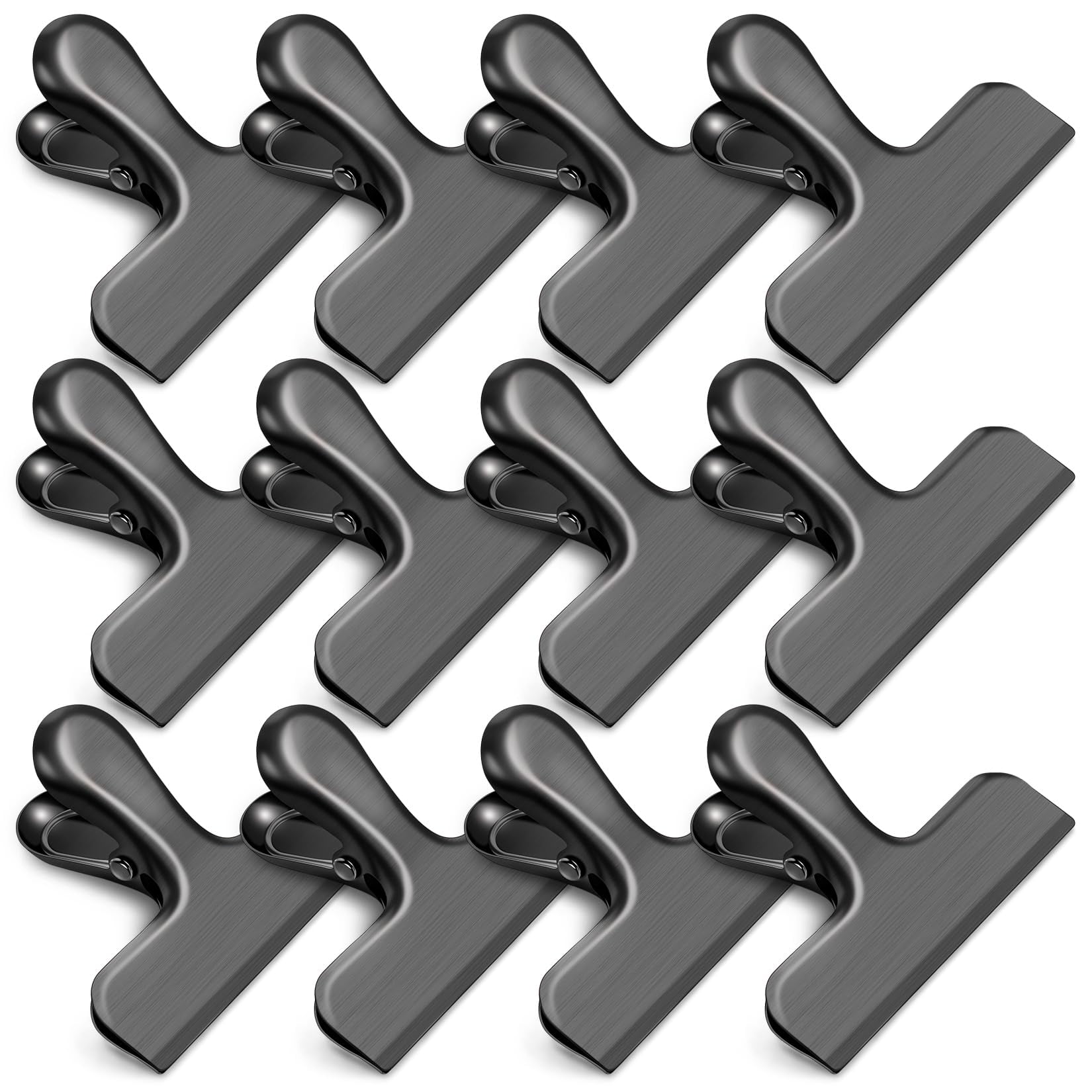 12 Pack Stainless Steel Bag Clips, Chip Clips for and Office, Airtight ...