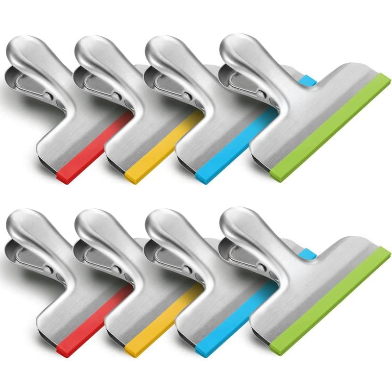 12 Pack Stainless Steel Chip Bag Clips Covered with - NO More Edges ...