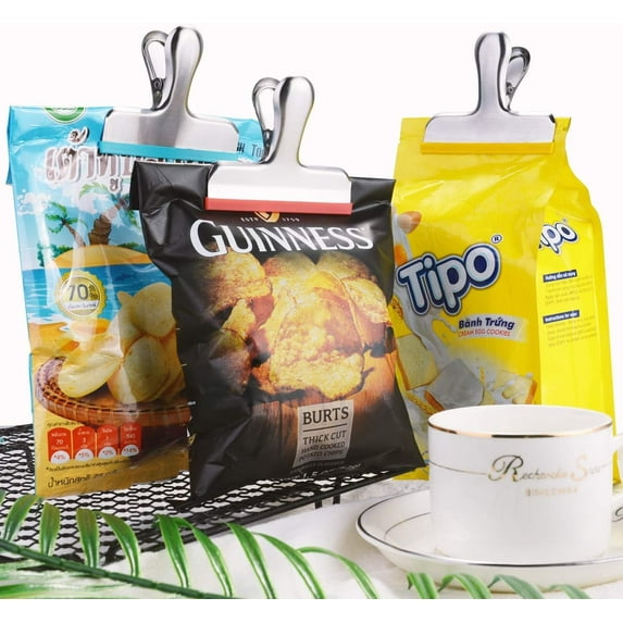 12 Pack Stainless Steel Chip Bag Clips Covered with Silicone - NO More ...