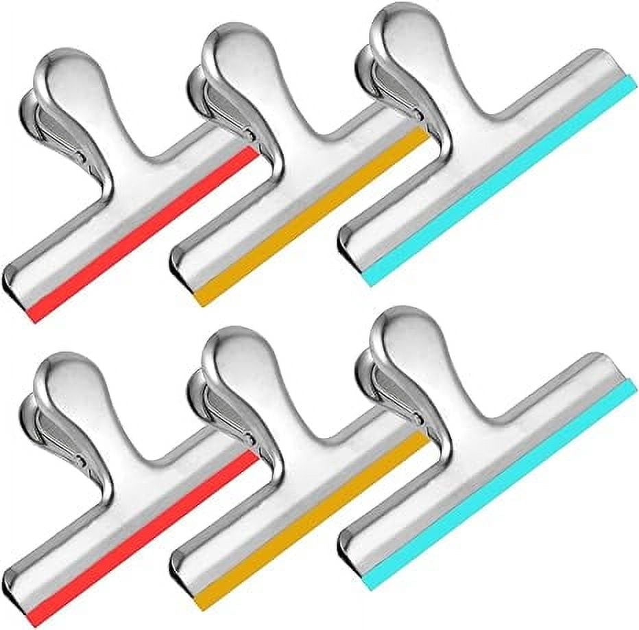 6 Pack Stainless Steel Chip Bag Clips Covered with Silicone - NO More ...