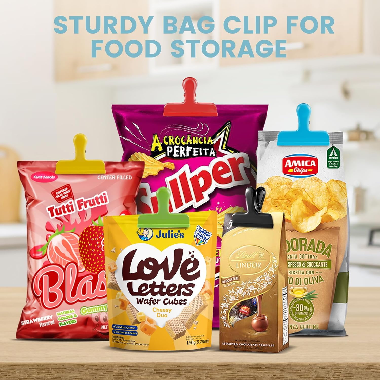 12 Pack Stainless Steel Chip Bag Clips Covered with Silicone - NO More ...