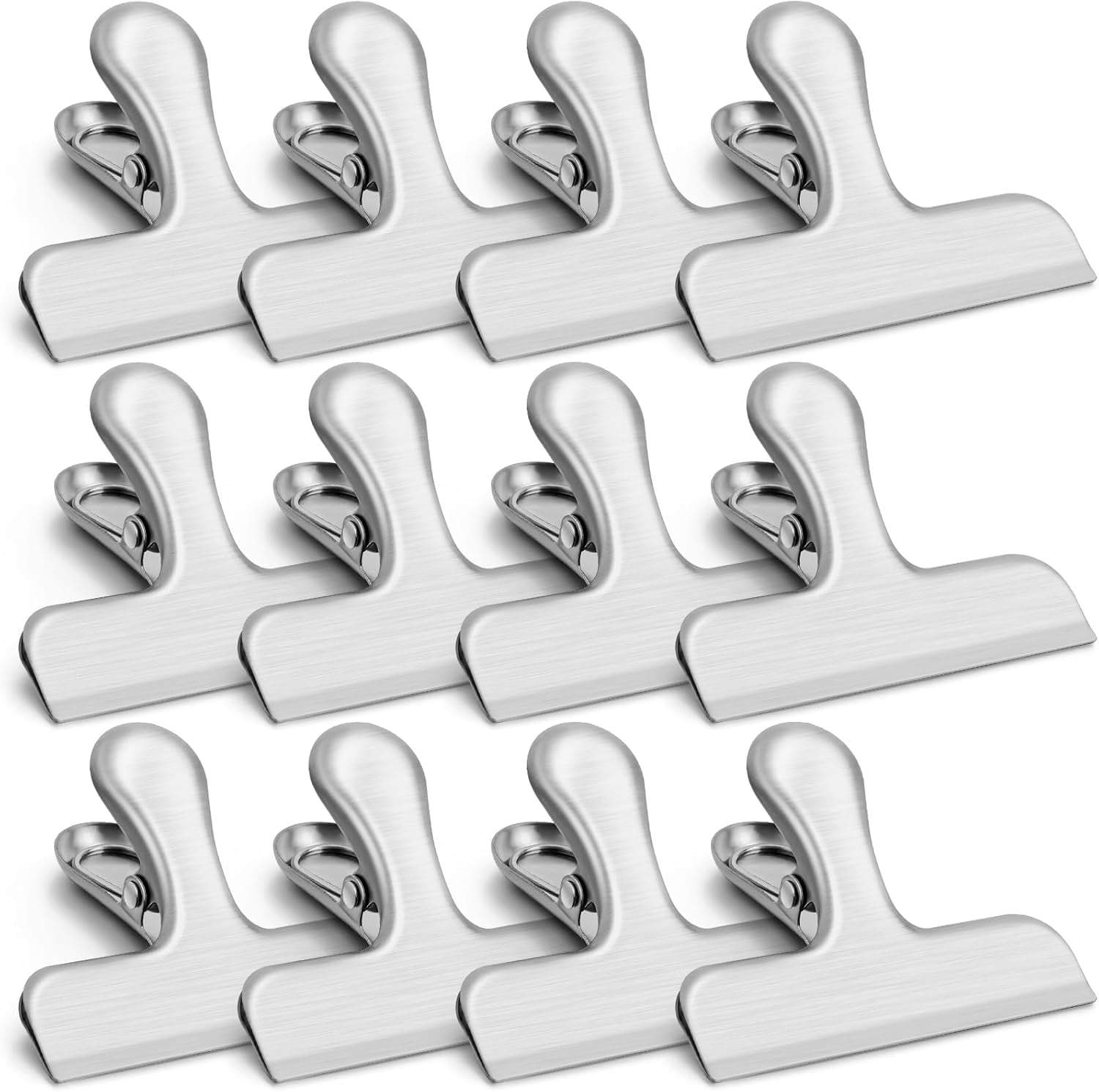 12 Pack Stainless Steel Chip Clips, Bag Clips for Food, Heavy Duty ...