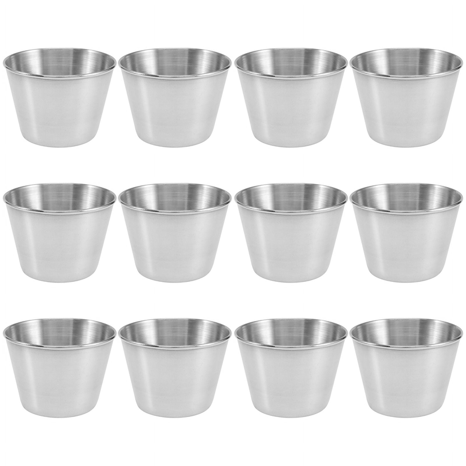 12 Pack Stainless Steel Condiment Sauce Cups,Commercial Grade Dipping ...