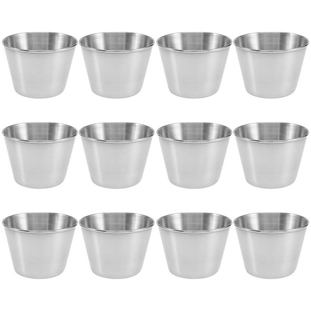 12 Pack Stainless Steel Condiment Sauce Cups,Commercial Grade Dipping ...