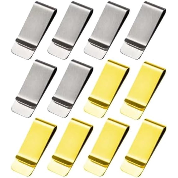 12 Pack Stainless Steel Money Clip for Men Slim Metal Cash Clip Credit ...