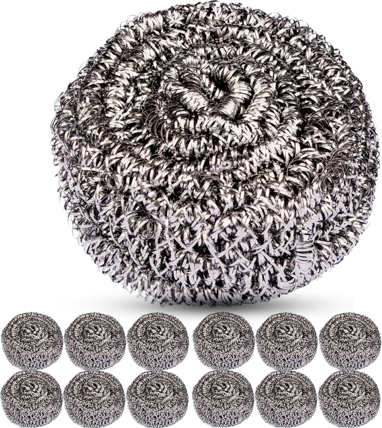12 Pack Stainless Steel Sponges,Steel Wool Scrubber for Kitchens ...