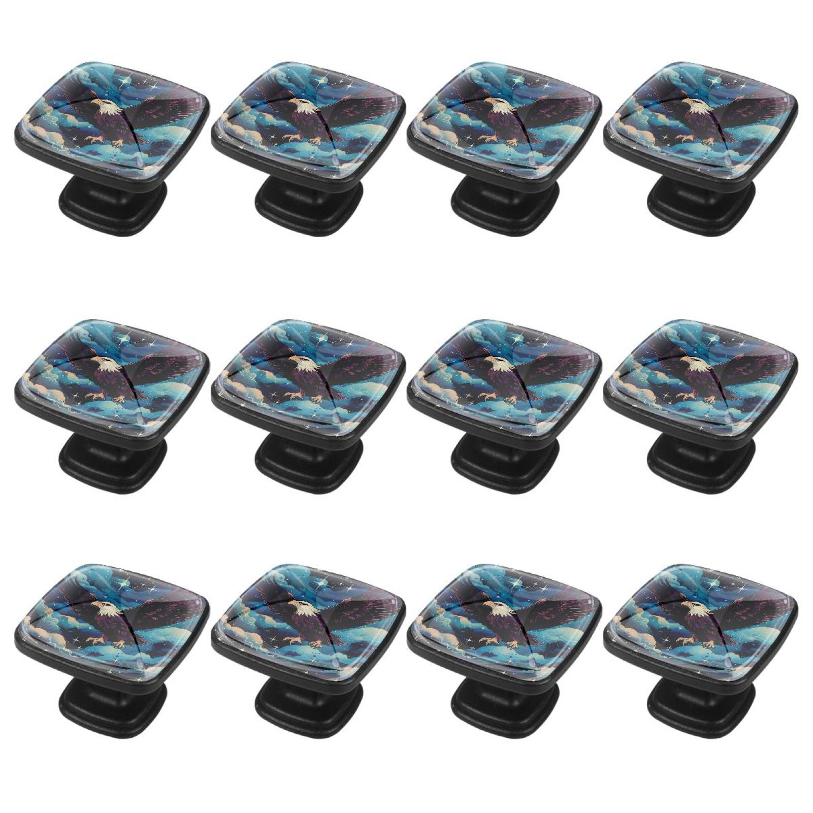 12 Pack Starry Eagle Square Cabinet Knobs Kitchen Cabinet Pulls Cupboard Handles Wardrobe ...