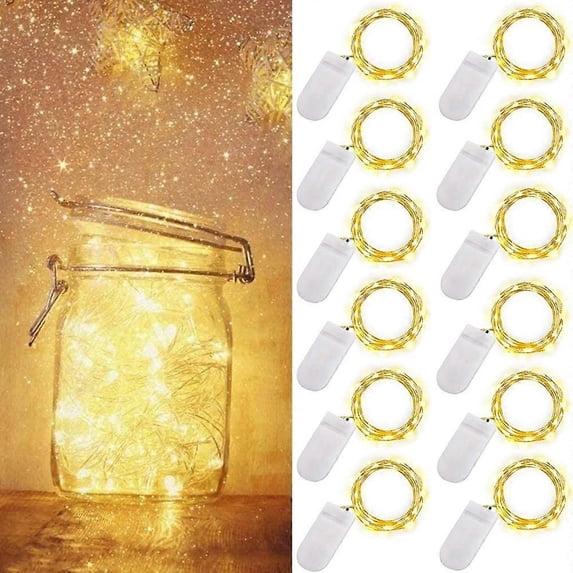 [12 Pack]Starry Fairy Lights Battery Operated, 2m 20 LED Copper Wire ...